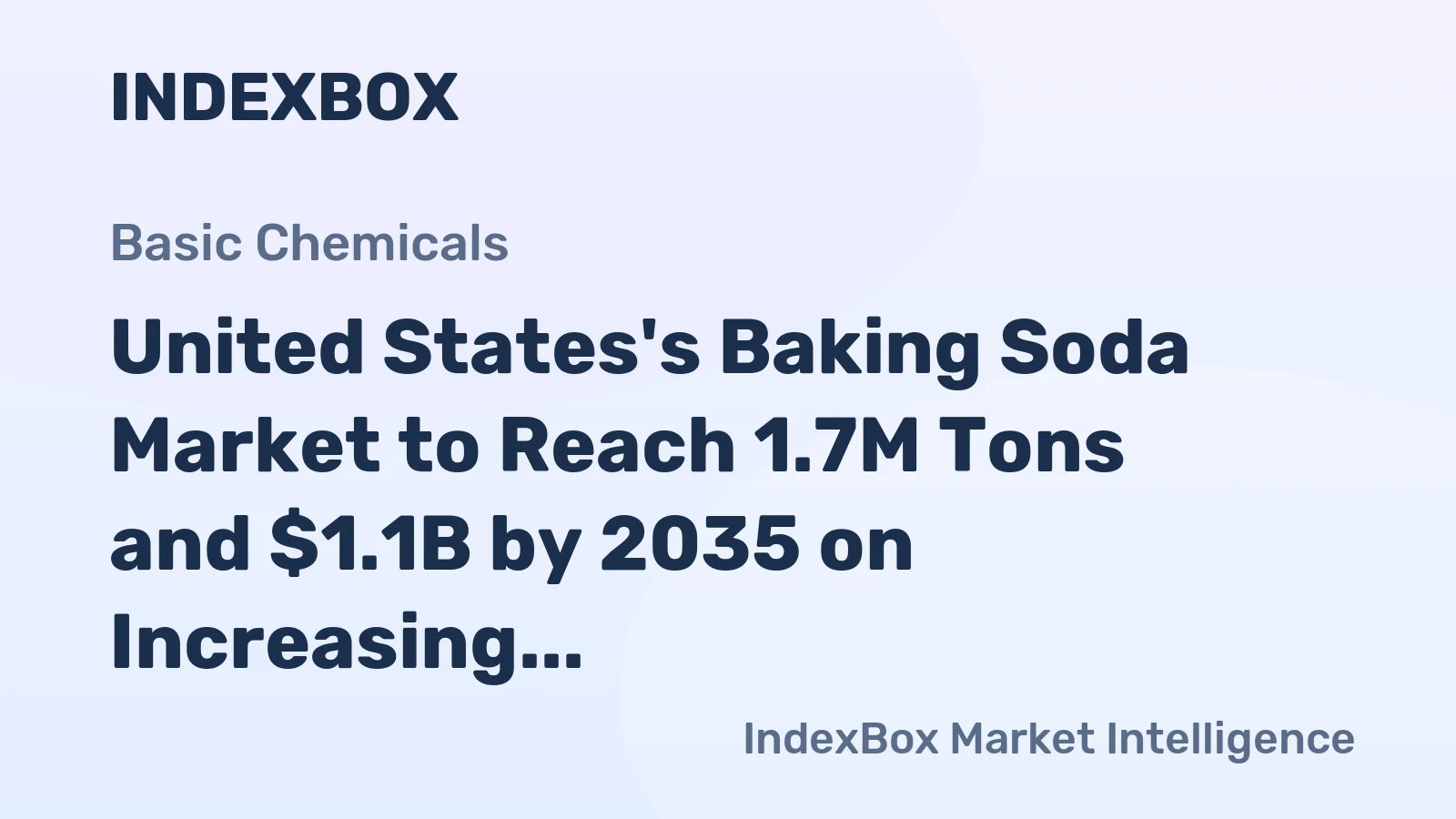 United States's Baking Soda Market to Reach 1.7M Tons and $1.1B by 2035 on Increasing Demand