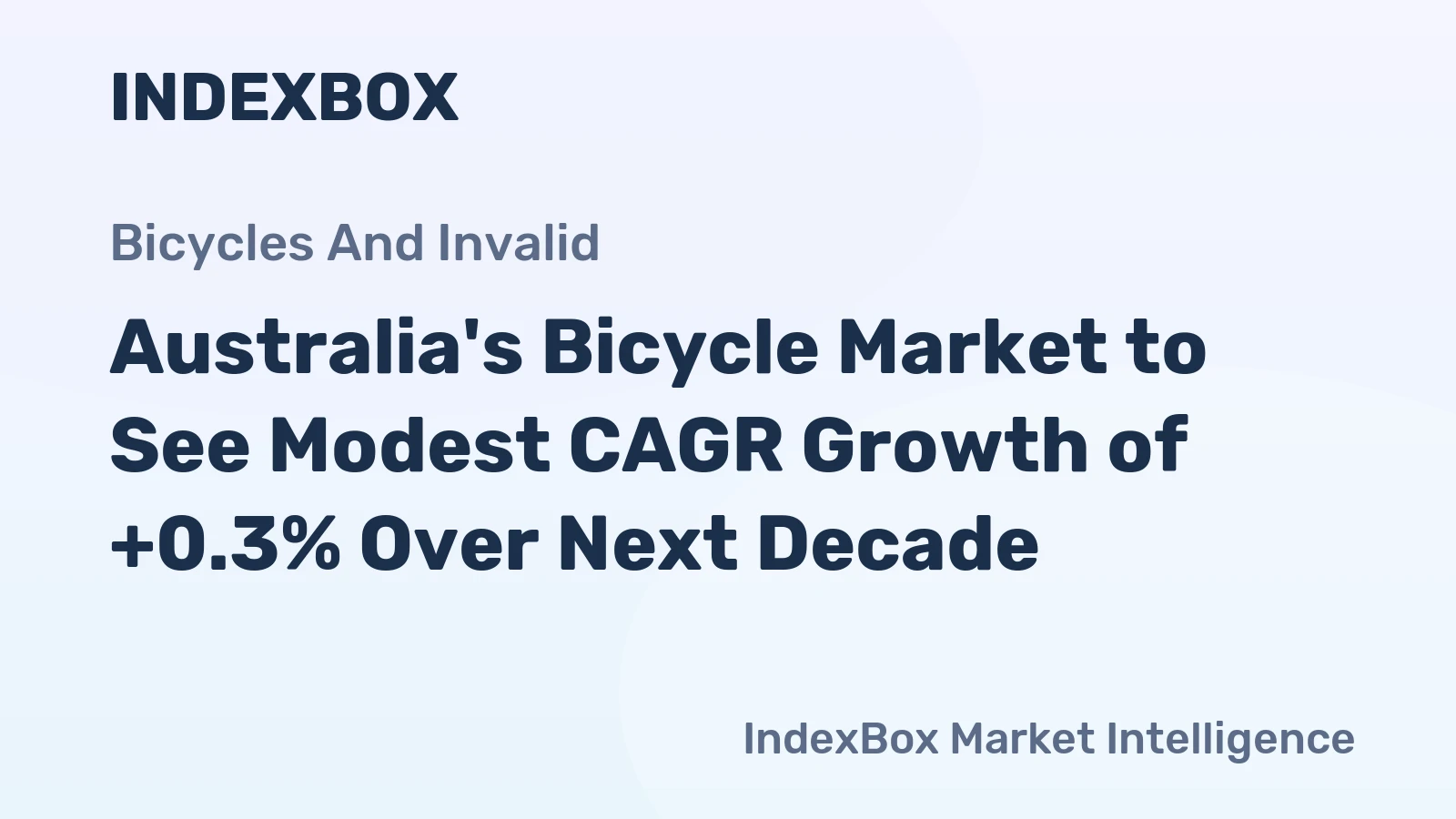 Australia's Bicycle Market to See Modest CAGR Growth of +0.3% Over Next Decade