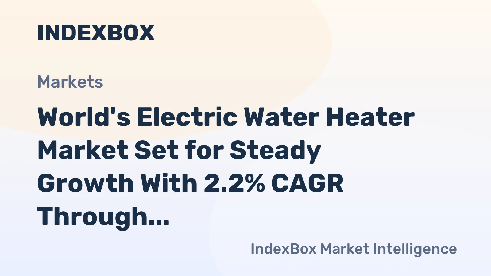 World's Electric Water Heater Market Set for Steady Growth With 2.2% CAGR Through 2035