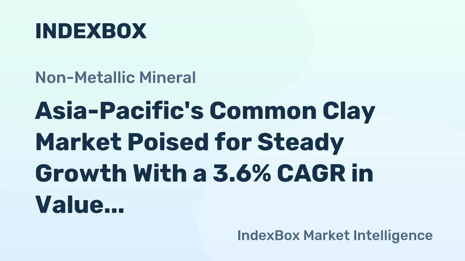 Asia-Pacific's Common Clay Market Poised for Steady Growth With a 3.6% CAGR in Value Through 2035