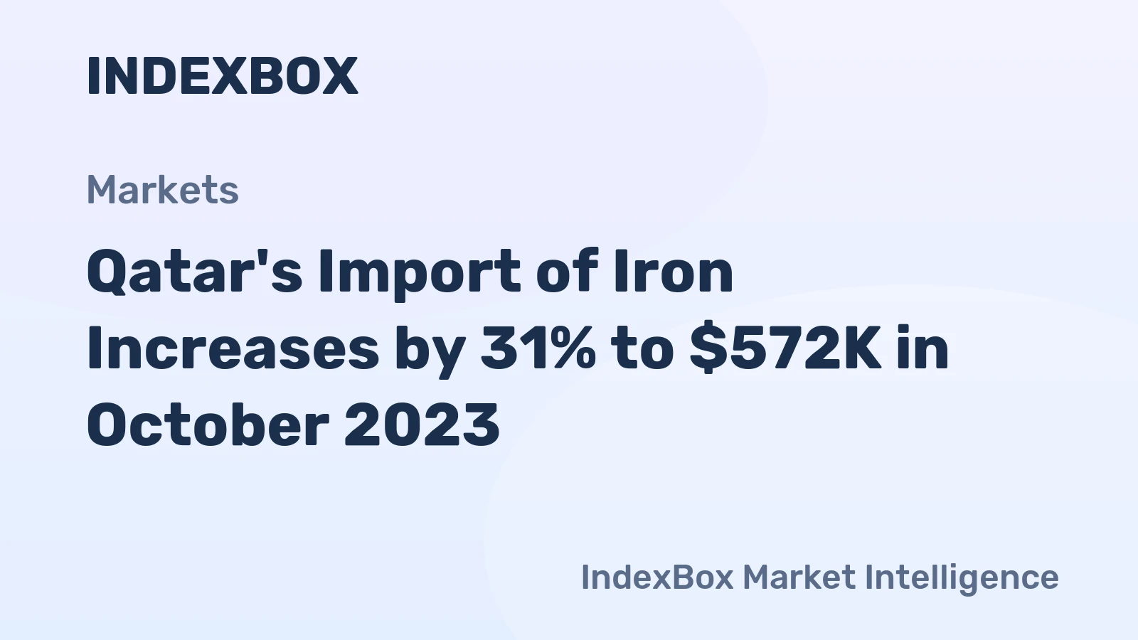 Qatar's Import of Iron Increases by 31% to $572K in October 2023