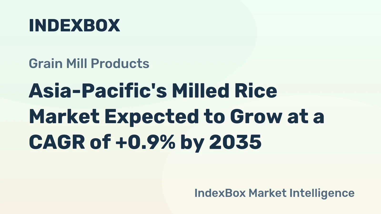 Asia-Pacific's Milled Rice Market Expected to Grow at a CAGR of +0.9% by 2035