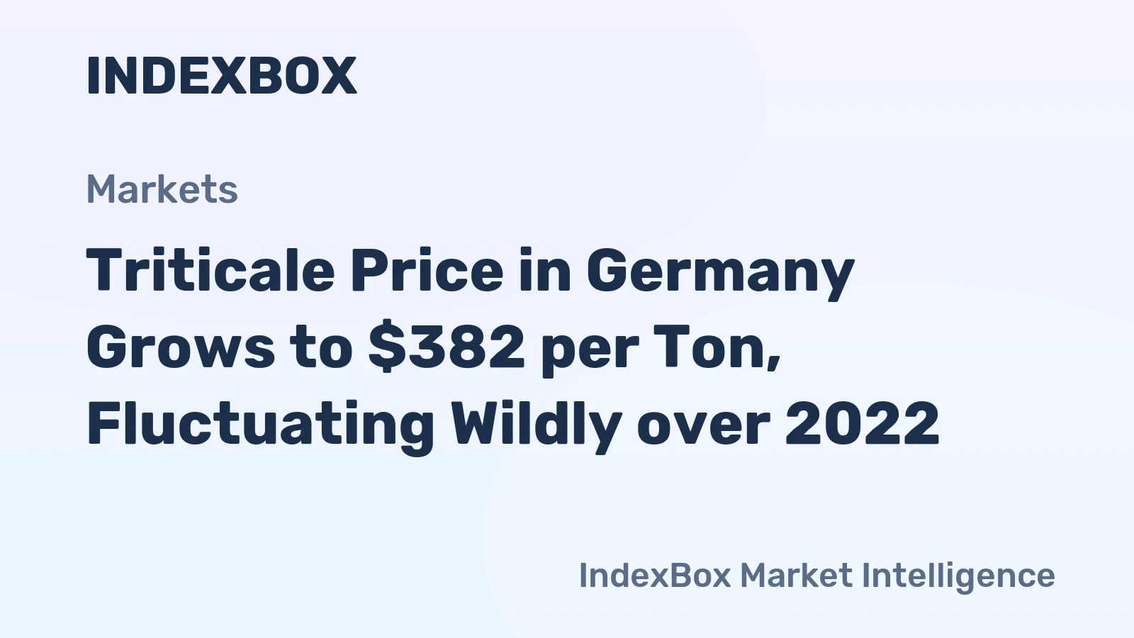Triticale Price in Germany Grows to $382 per Ton, Fluctuating Wildly over 2022