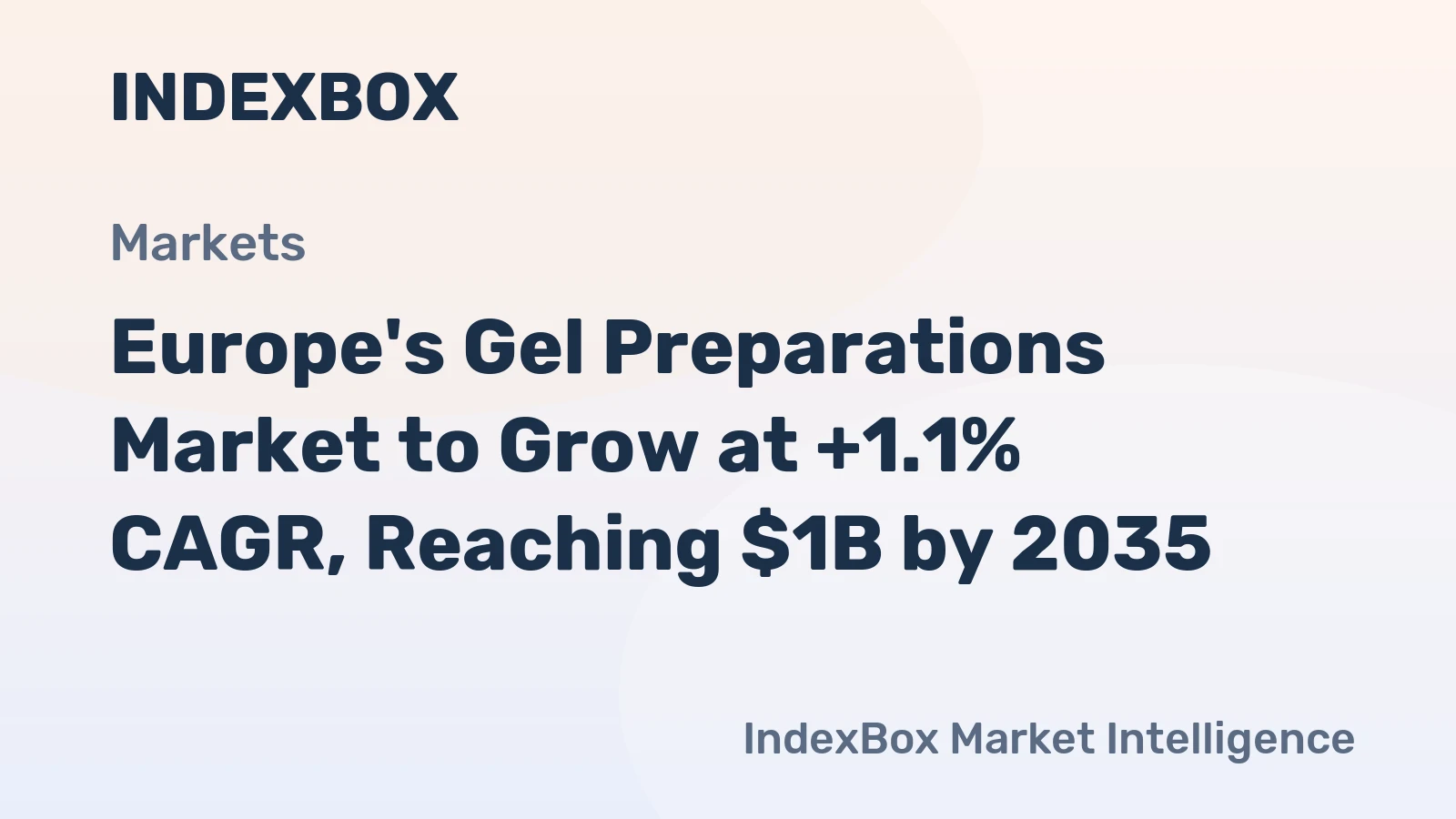 Europe's Gel Preparations Market to Grow at +1.1% CAGR, Reaching $1B by 2035