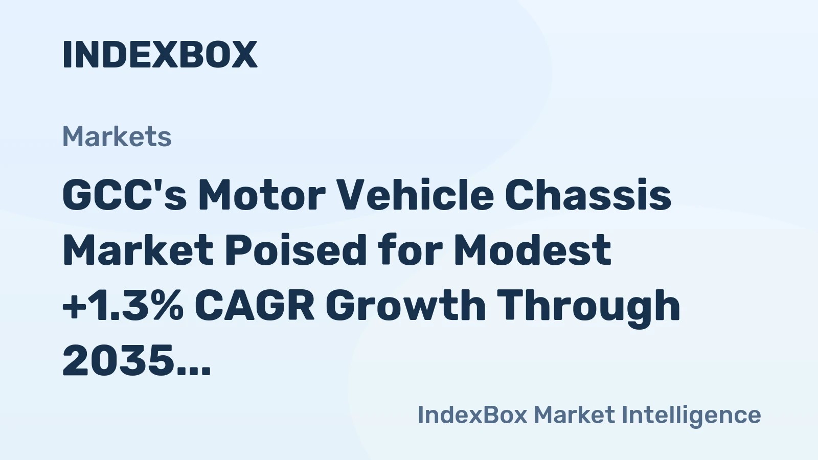GCC's Motor Vehicle Chassis Market Poised for Modest +1.3% CAGR Growth Through 2035