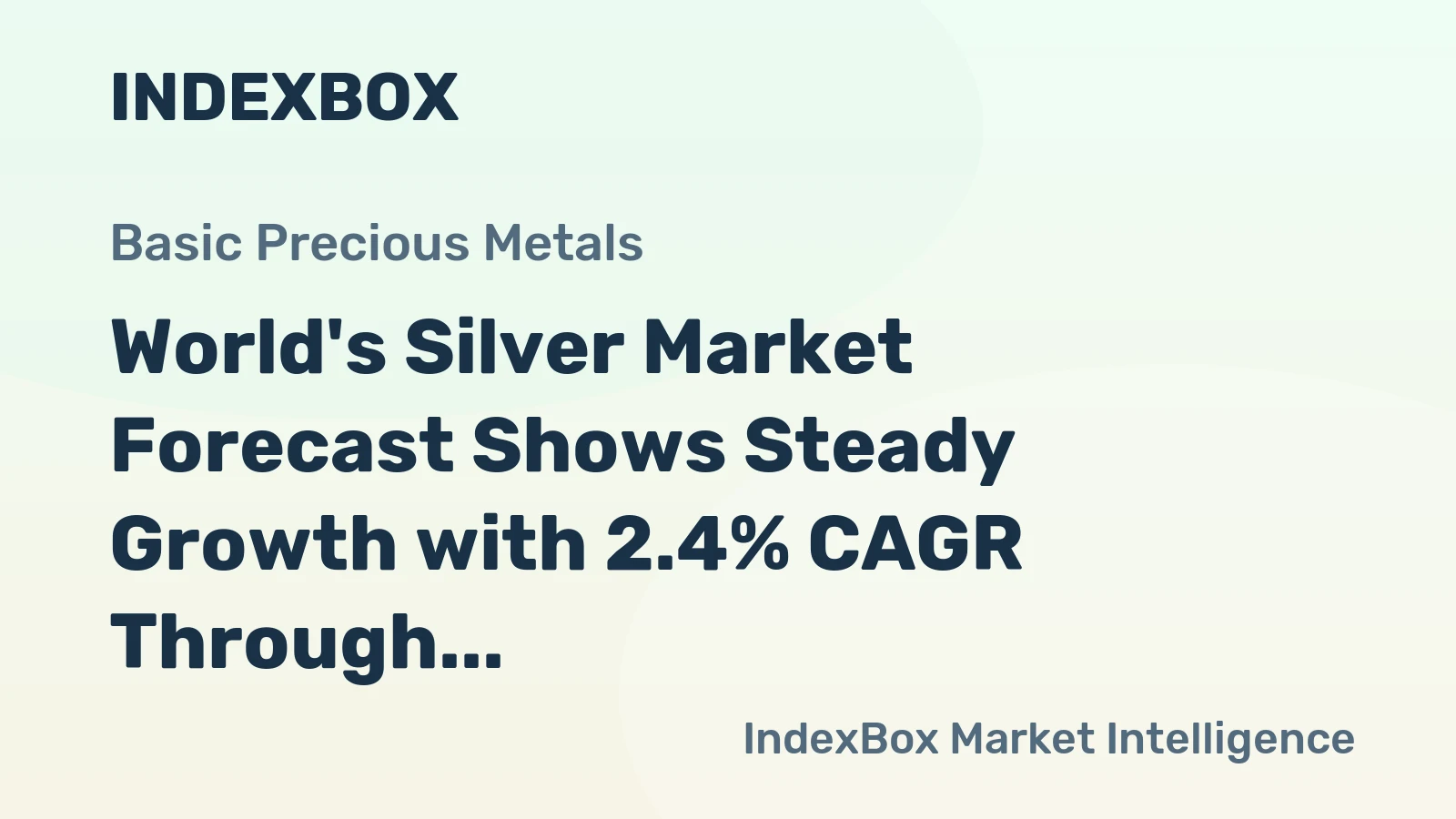 World's Silver Market Forecast Shows Steady Growth with 2.4% CAGR Through 2035