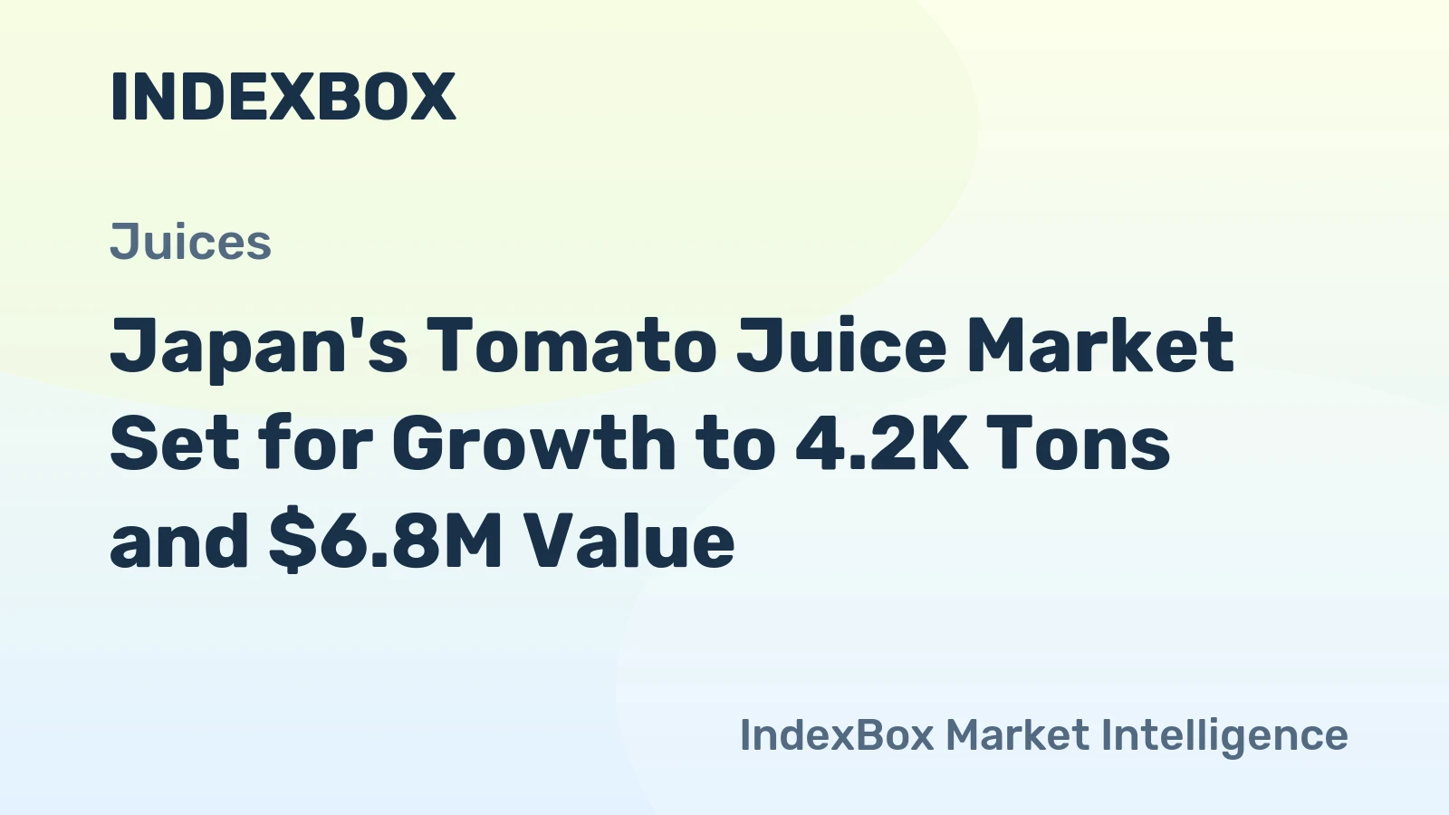 Japan's Tomato Juice Market Set for Growth to 4.2K Tons and $6.8M Value