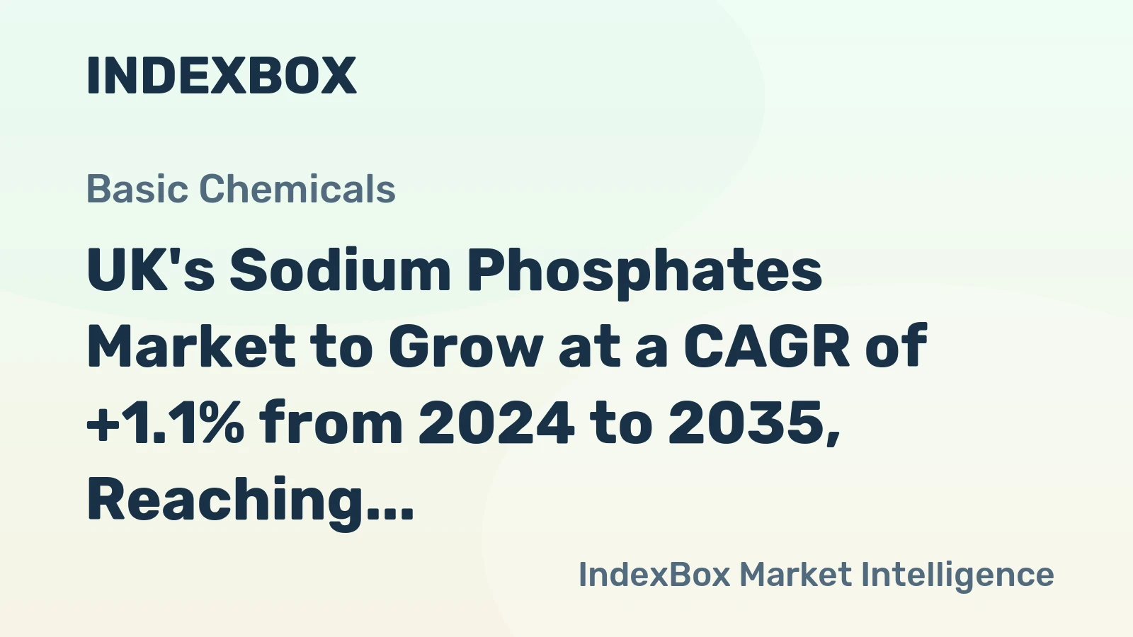 UK's Sodium Phosphates Market to Grow at a CAGR of +1.1% from 2024 to 2035, Reaching $4.3M by End of Period