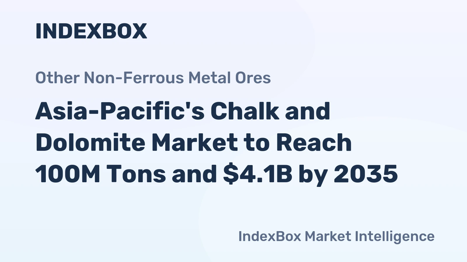 Asia-Pacific's Chalk and Dolomite Market to Reach 100M Tons and $4.1B by 2035