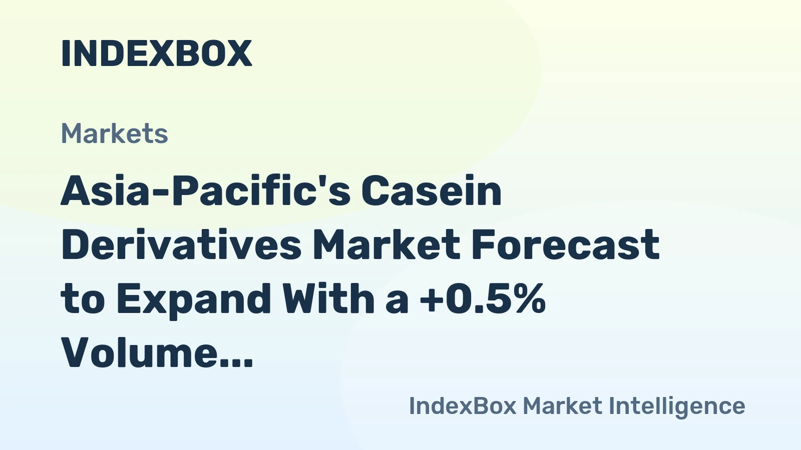 Asia-Pacific's Casein Derivatives Market Forecast to Expand With a +0.5% Volume CAGR Through 2035
