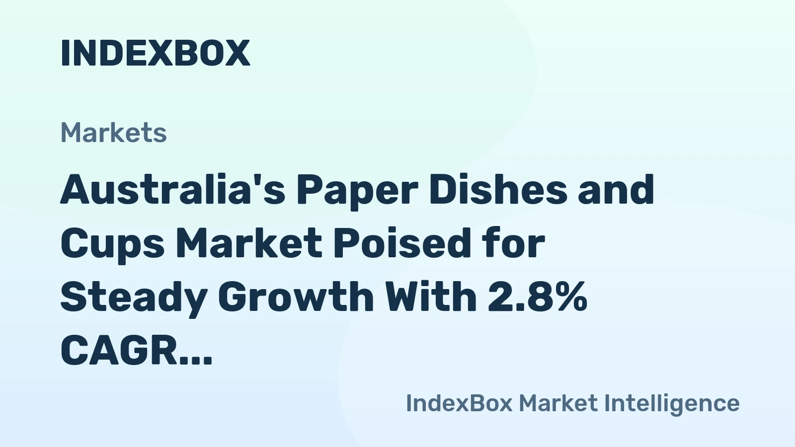 Australia's Paper Dishes and Cups Market Poised for Steady Growth With 2.8% CAGR Through 2035