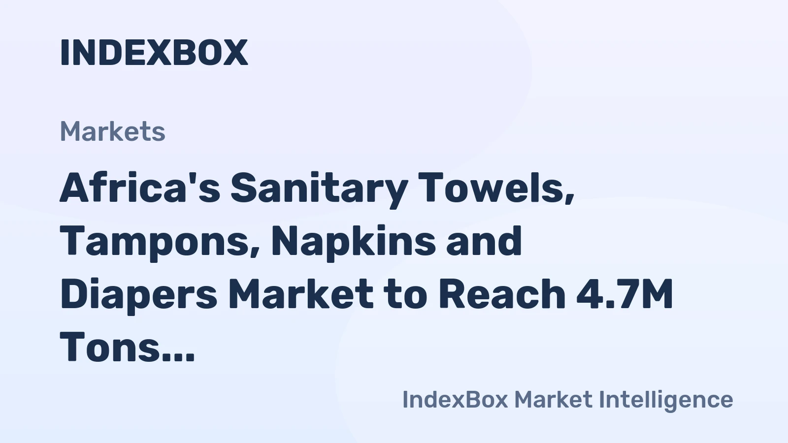 Africa's Sanitary Towels, Tampons, Napkins and Diapers Market to Reach 4.7M Tons and $19.1B by 2035