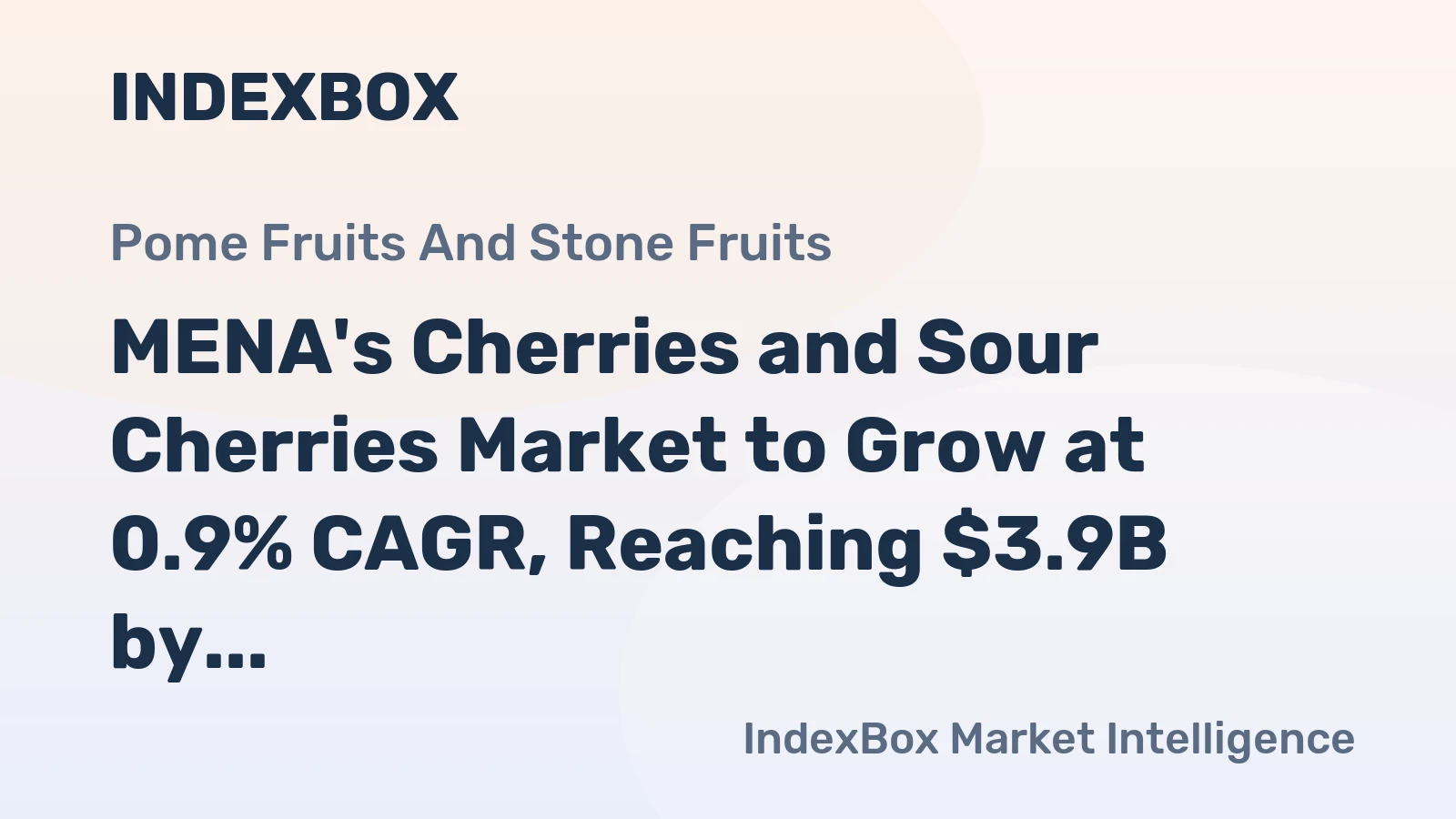 MENA's Cherries and Sour Cherries Market to Grow at 0.9% CAGR, Reaching $3.9B by 2035