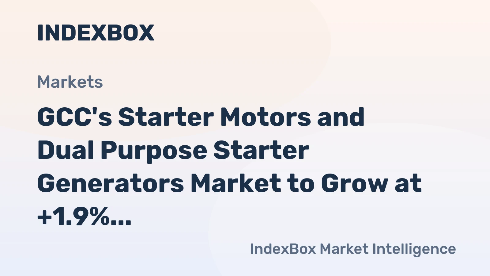 GCC's Starter Motors and Dual Purpose Starter Generators Market to Grow at +1.9% CAGR, Reaching 2.2M Units by 2035