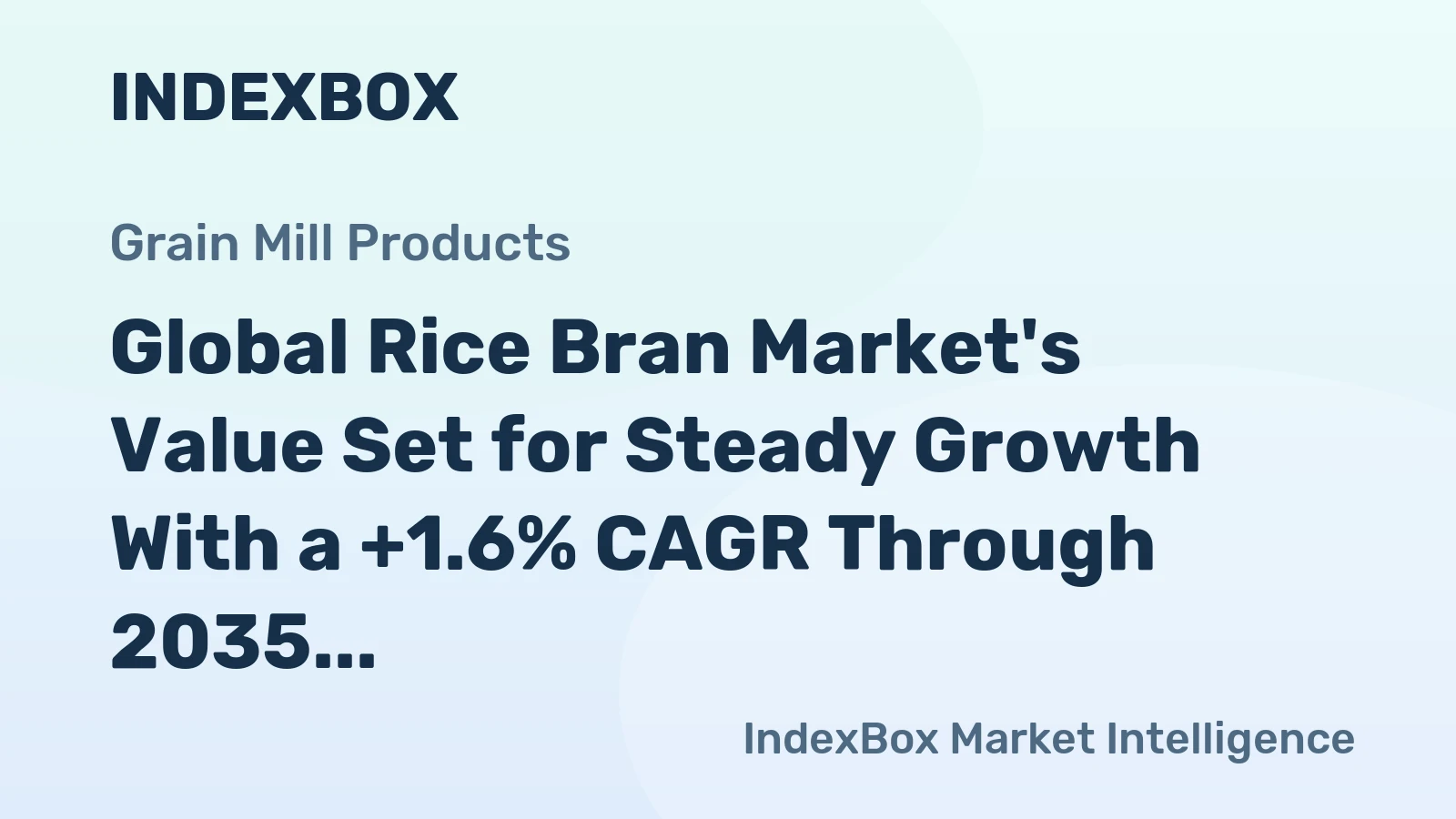 Global Rice Bran Market's Value Set for Steady Growth With a +1.6% CAGR Through 2035