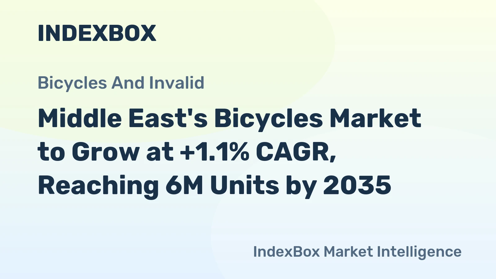 Middle East's Bicycles Market to Grow at +1.1% CAGR, Reaching 6M Units by 2035
