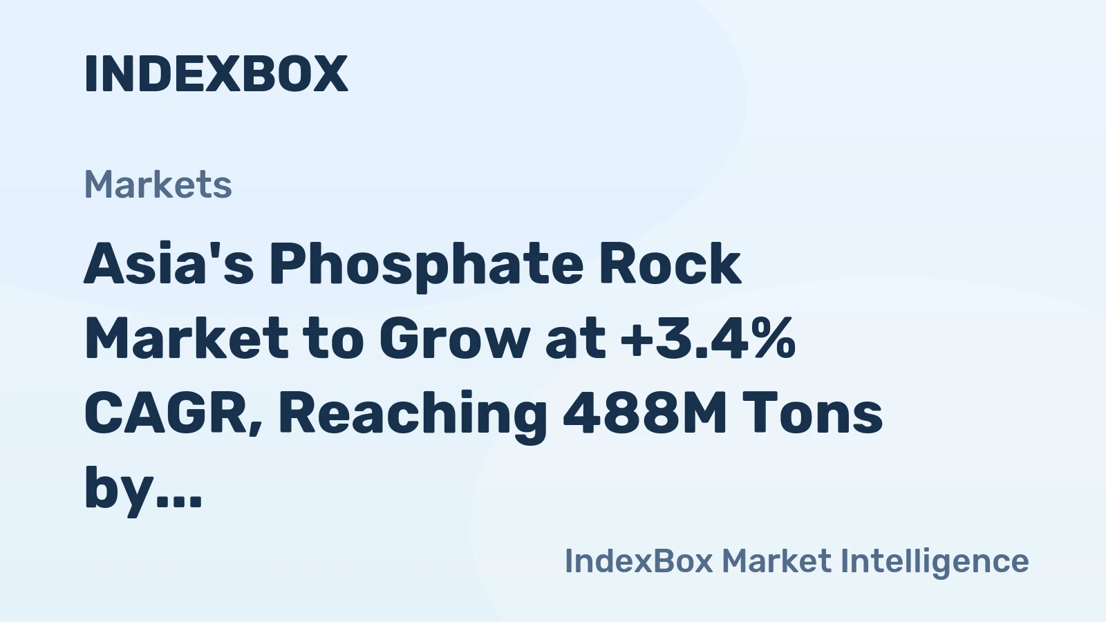 Asia's Phosphate Rock Market to Grow at +3.4% CAGR, Reaching 488M Tons by 2035