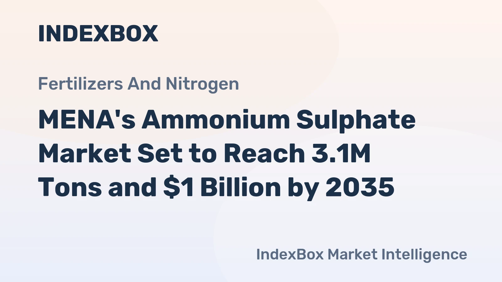 MENA's Ammonium Sulphate Market Set to Reach 3.1M Tons and $1 Billion by 2035
