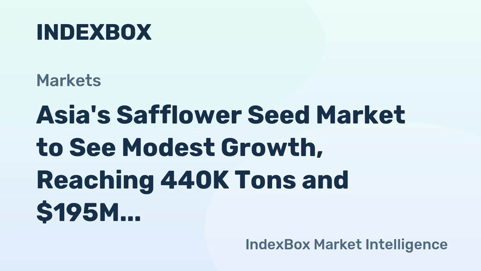 Asia's Safflower Seed Market to See Modest Growth, Reaching 440K Tons and $195M by 2035