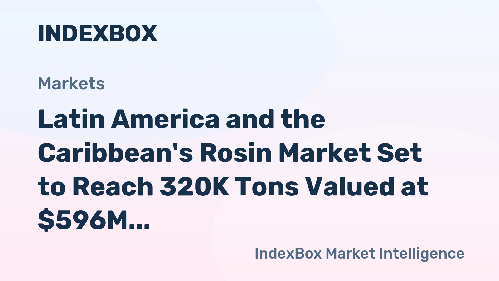 Latin America and the Caribbean's Rosin Market Set to Reach 320K Tons Valued at $596M