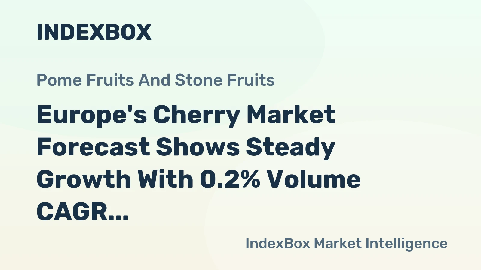 Europe's Cherry Market Forecast Shows Steady Growth With 0.2% Volume CAGR Through 2035