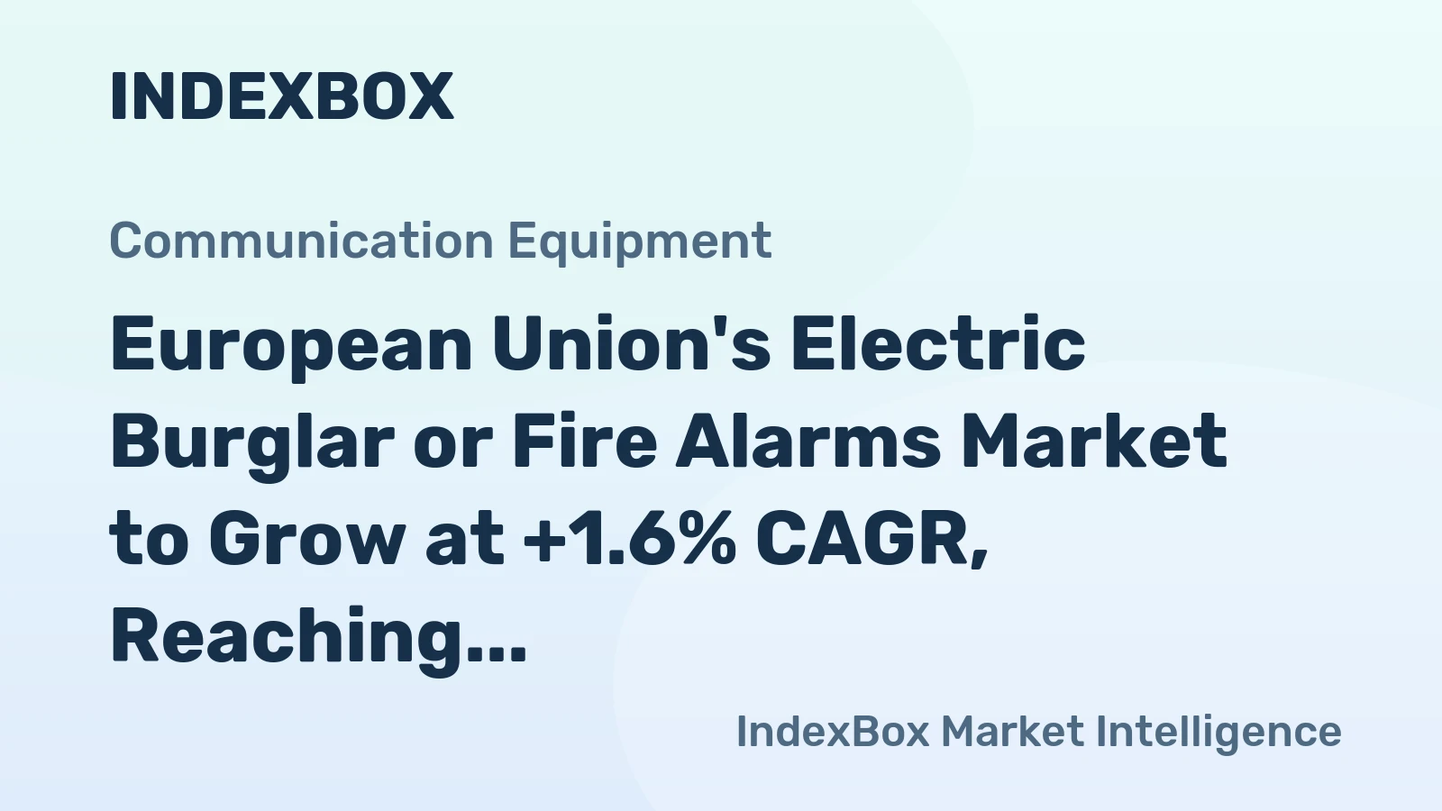 European Union's Electric Burglar or Fire Alarms Market to Grow at +1.6% CAGR, Reaching 165M Units by 2035