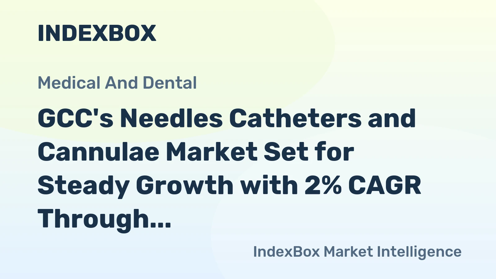 GCC's Needles Catheters and Cannulae Market Set for Steady Growth with 2% CAGR Through 2035