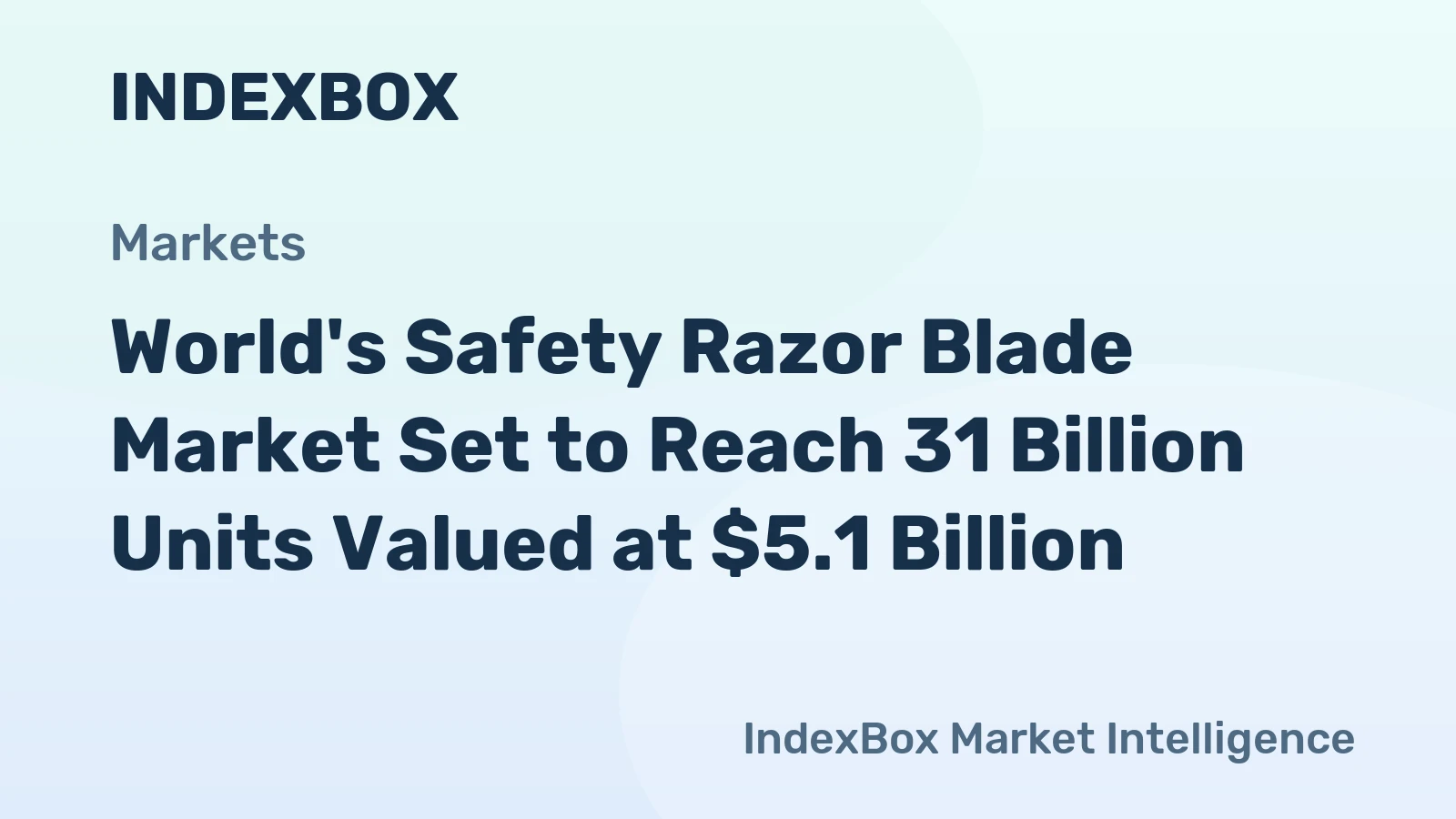 World's Safety Razor Blade Market Set to Reach 31 Billion Units Valued at $5.1 Billion