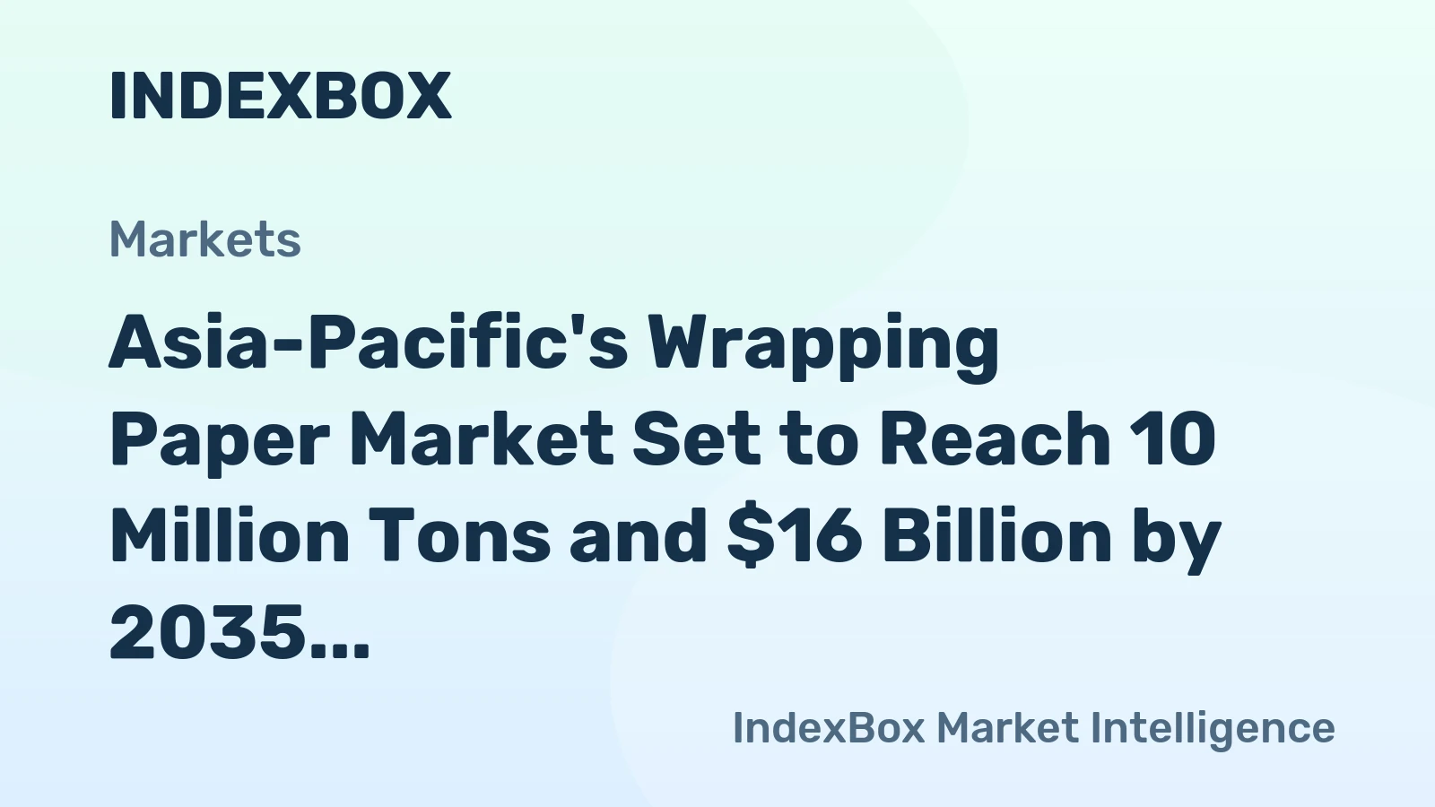 Asia-Pacific's Wrapping Paper Market Set to Reach 10 Million Tons and $16 Billion by 2035