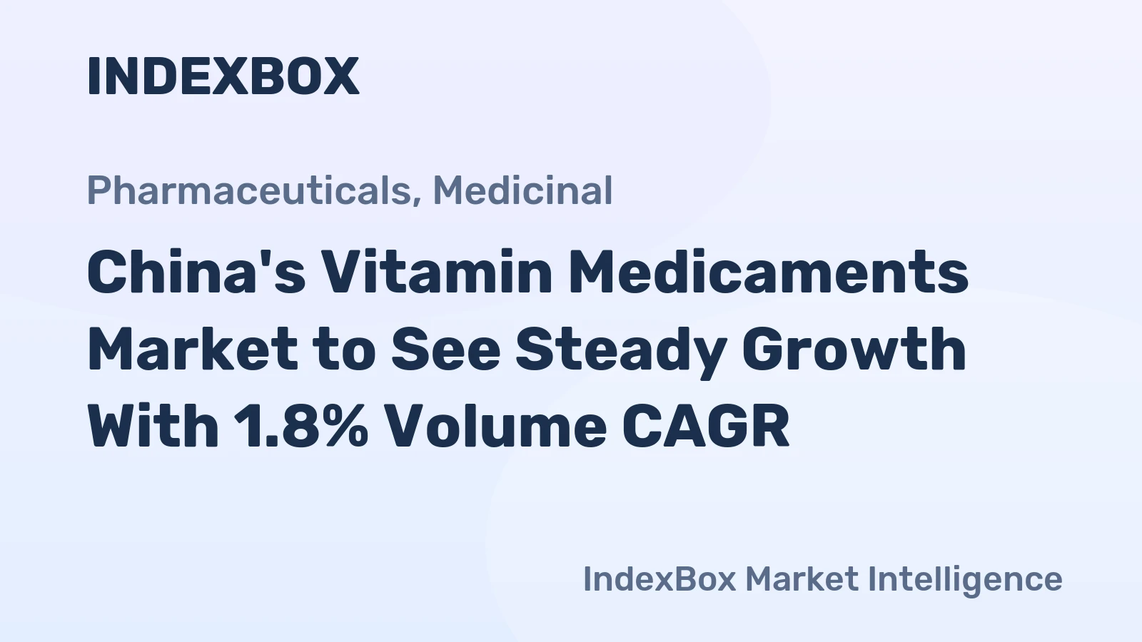 China's Vitamin Medicaments Market to See Steady Growth With 1.8% Volume CAGR