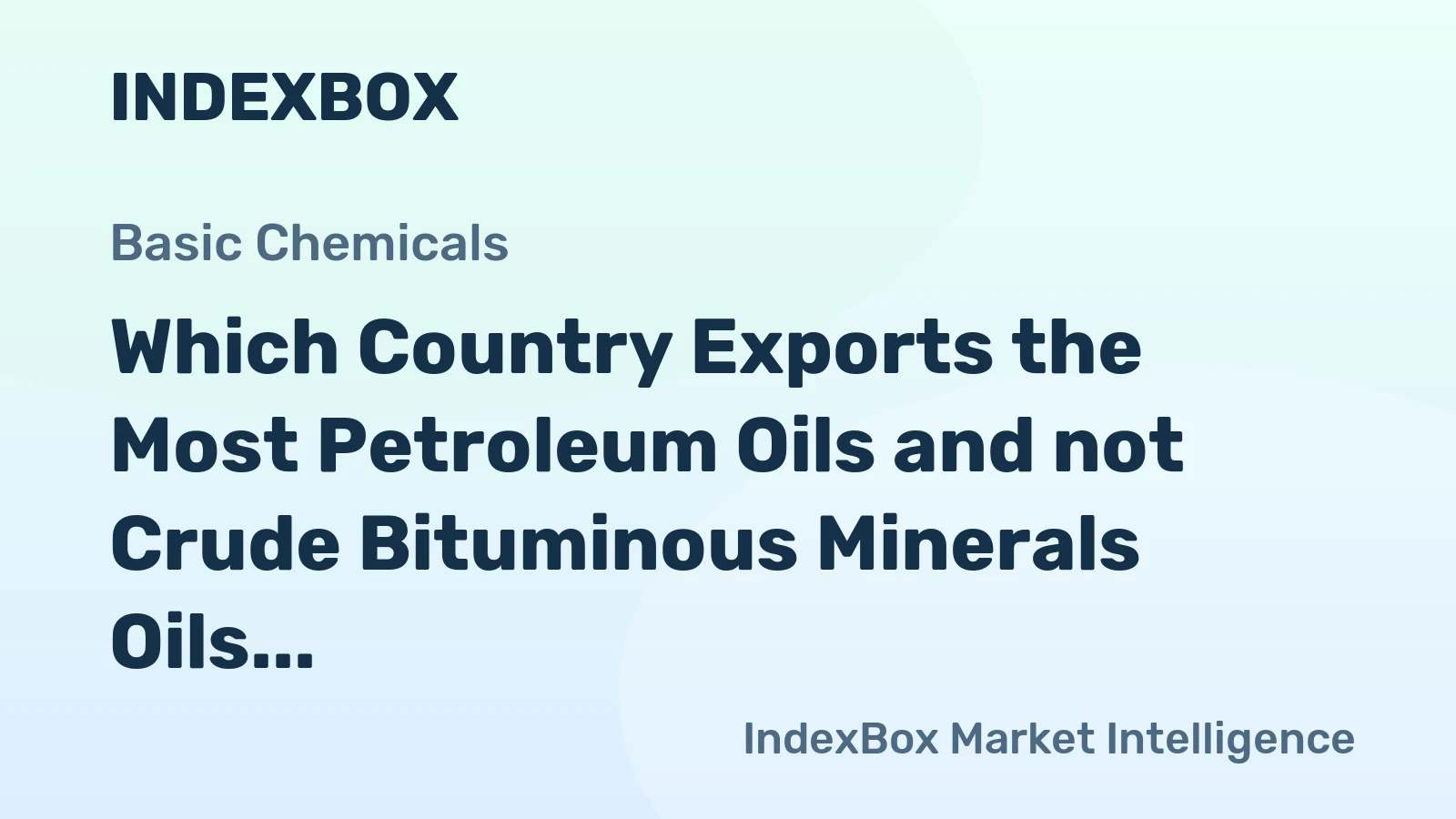 Which Country Exports the Most Petroleum Oils and not Crude Bituminous Minerals Oils in the World?