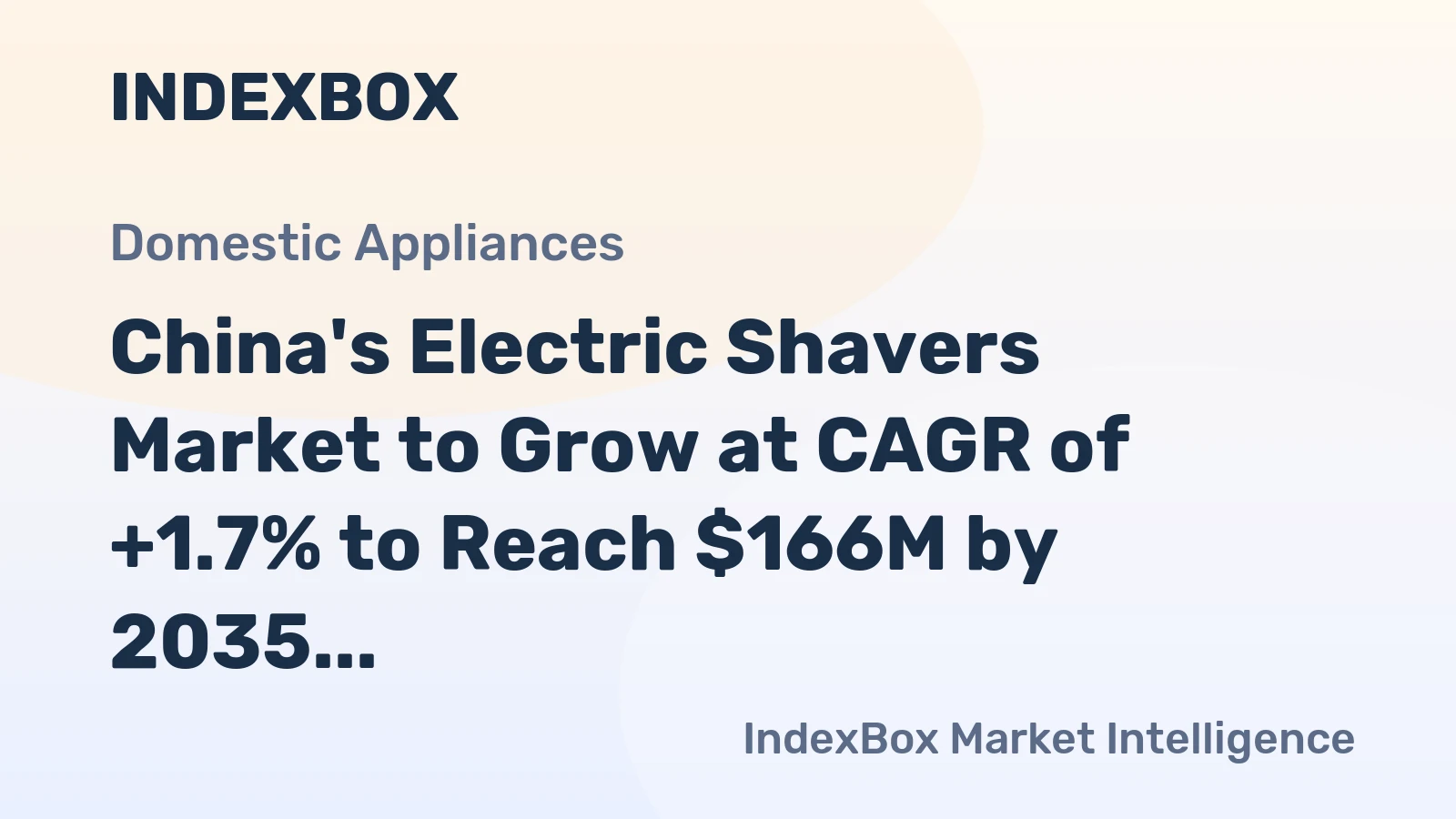 China's Electric Shavers Market to Grow at CAGR of +1.7% to Reach $166M by 2035