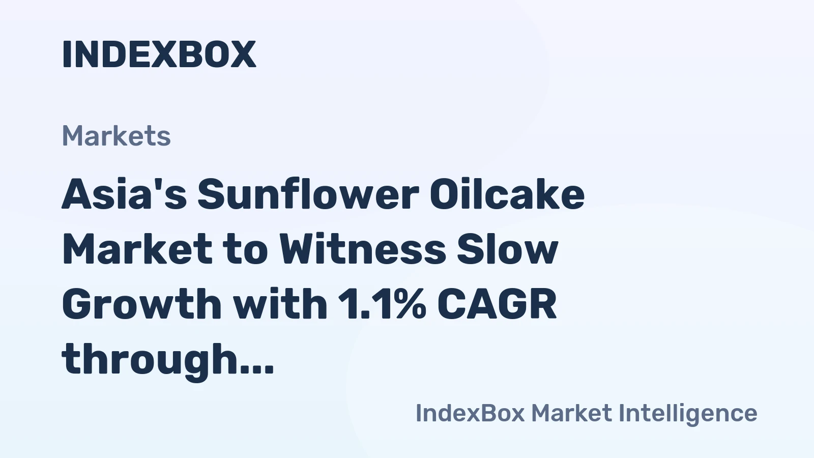 Asia's Sunflower Oilcake Market to Witness Slow Growth with 1.1% CAGR through 2035