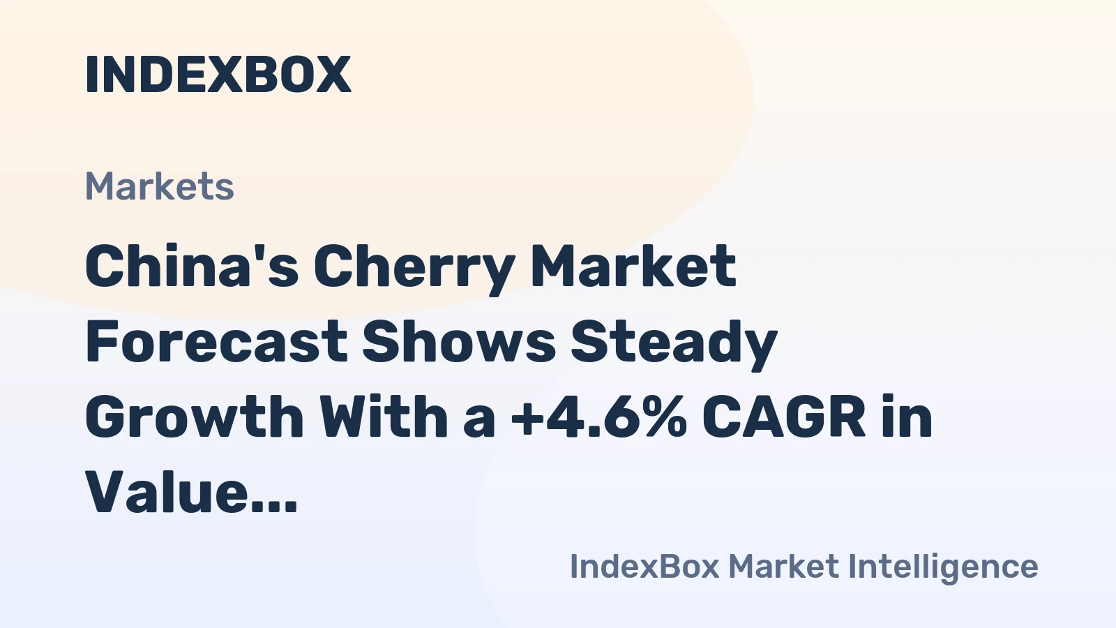China's Cherry Market Forecast Shows Steady Growth With a +4.6% CAGR in Value