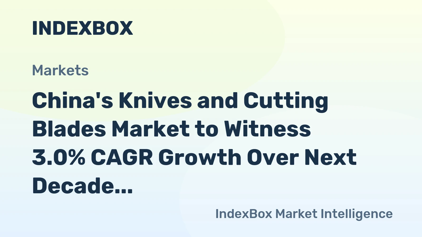 China's Knives and Cutting Blades Market to Witness 3.0% CAGR Growth Over Next Decade
