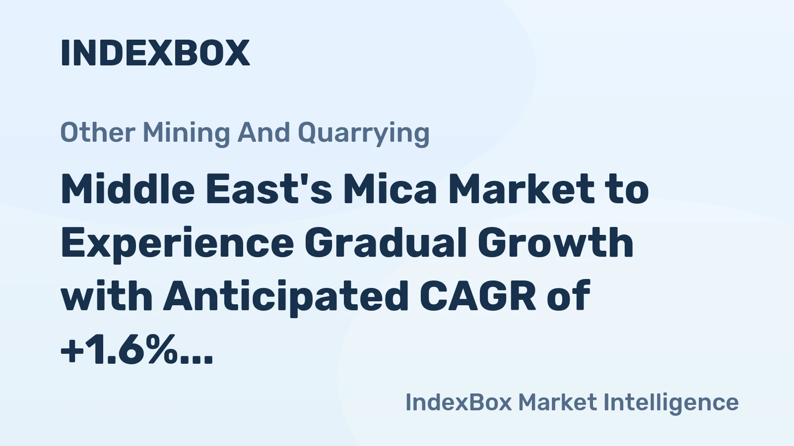 Middle East's Mica Market to Experience Gradual Growth with Anticipated CAGR of +1.6% from 2024 to 2035