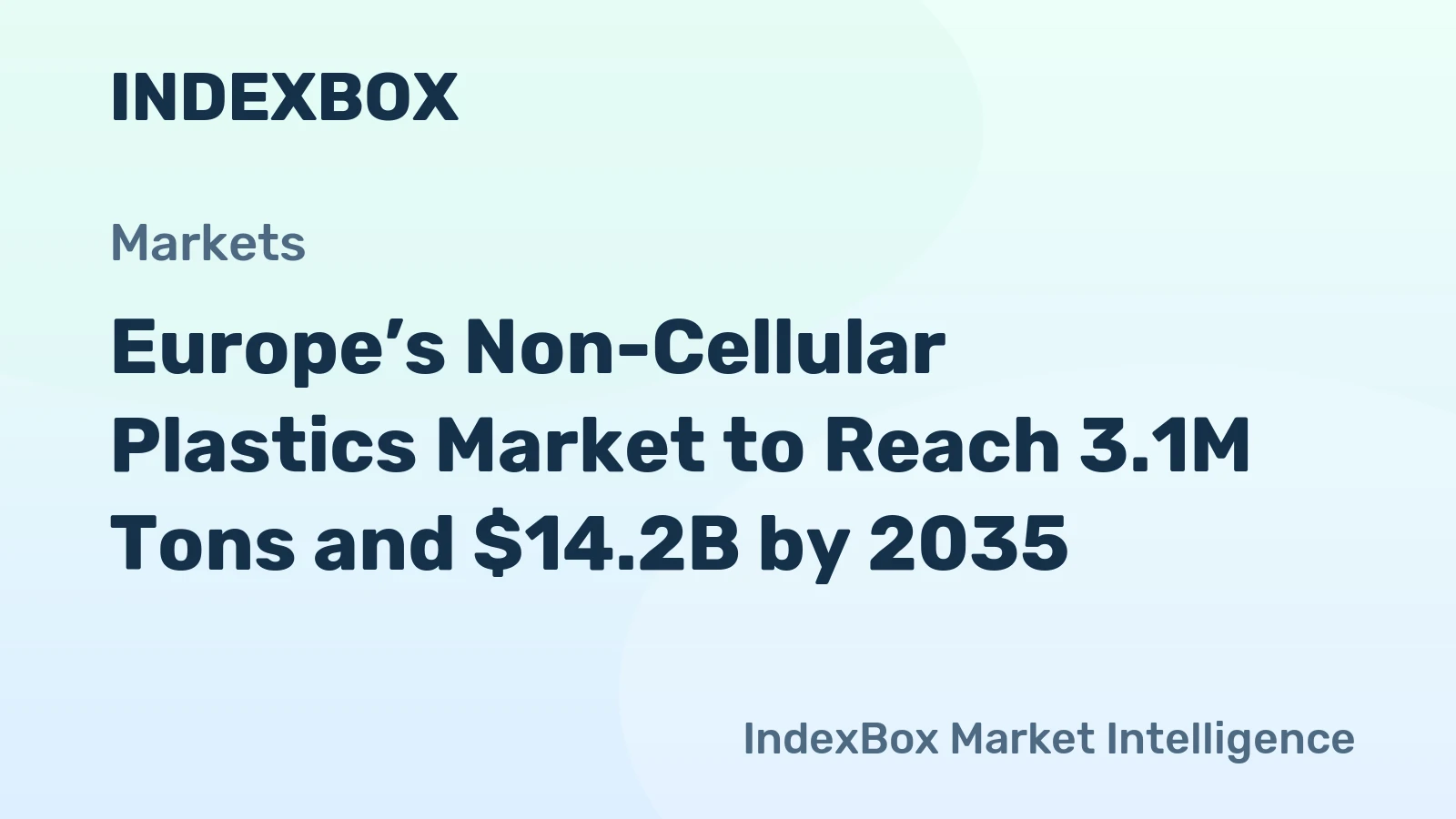 Europe’s Non-Cellular Plastics Market to Reach 3.1M Tons and $14.2B by 2035