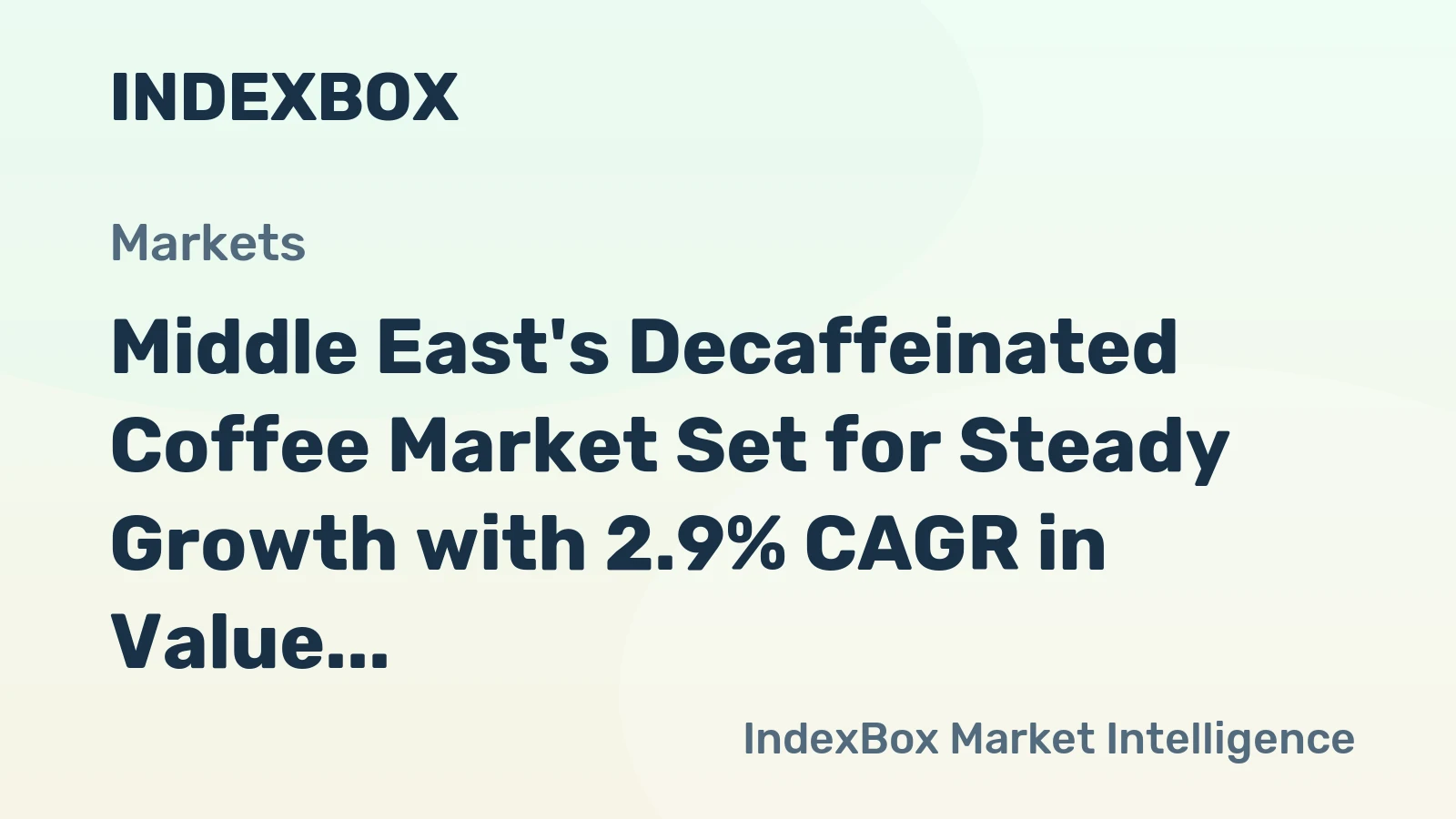 Middle East's Decaffeinated Coffee Market Set for Steady Growth with 2.9% CAGR in Value Through 2035