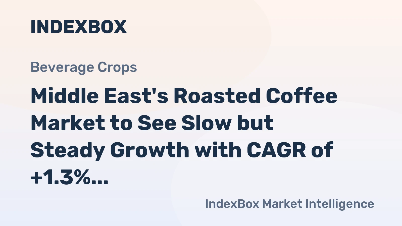 Middle East's Roasted Coffee Market to See Slow but Steady Growth with CAGR of +1.3%
