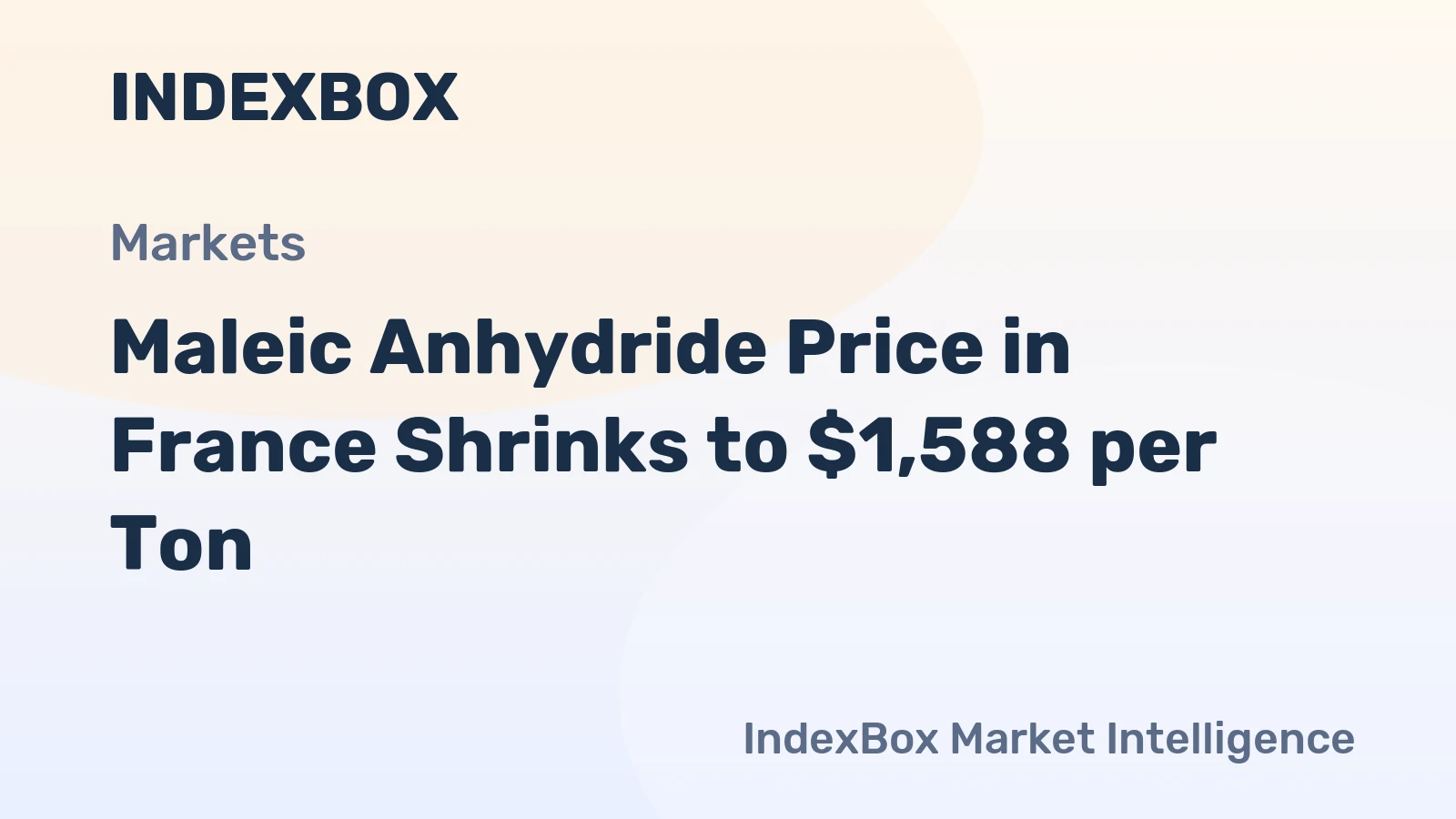 Maleic Anhydride Price in France Shrinks to $1,588 per Ton