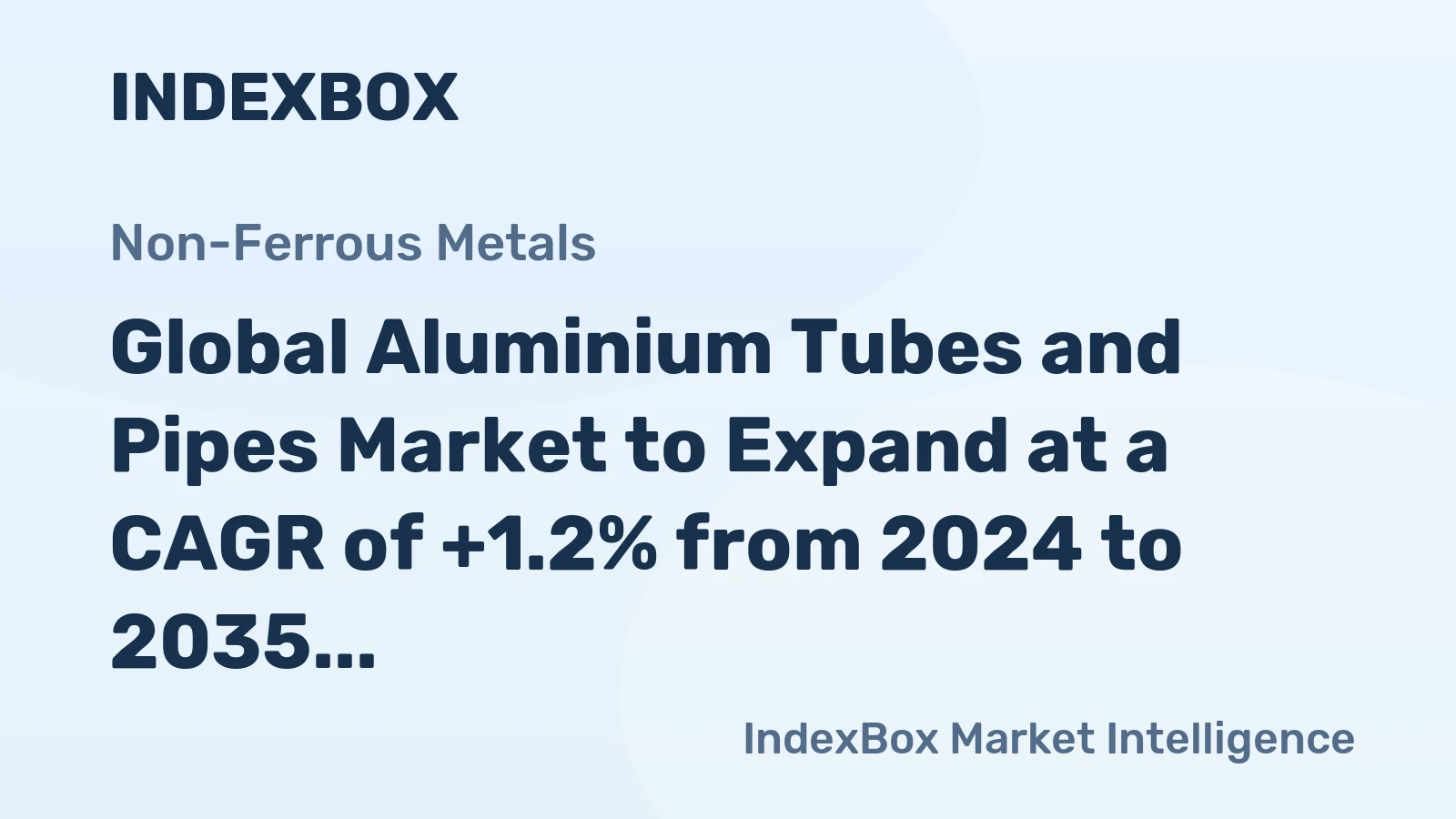 Global Aluminium Tubes and Pipes Market to Expand at a CAGR of +1.2% from 2024 to 2035
