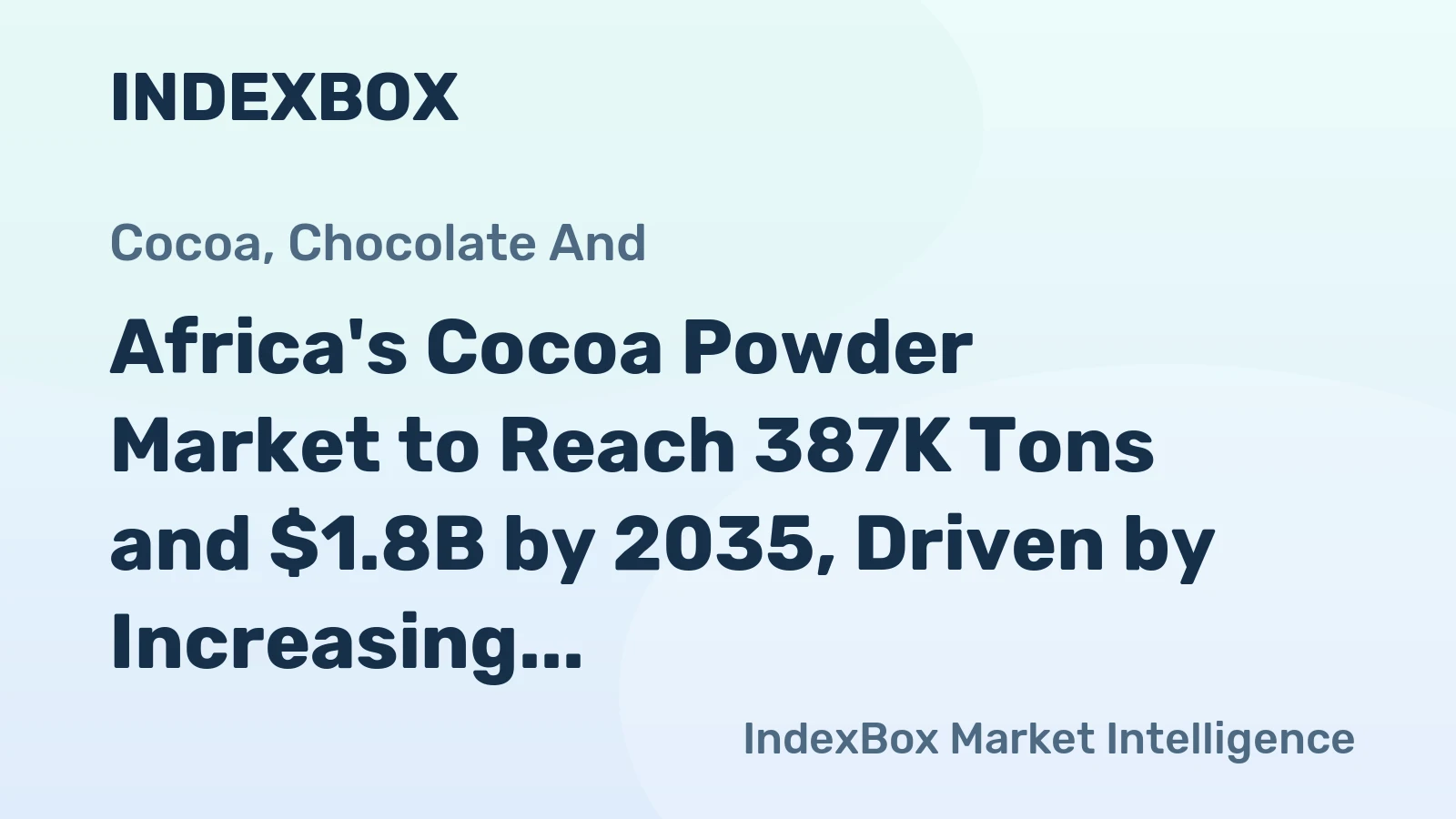 Africa's Cocoa Powder Market to Reach 387K Tons and $1.8B by 2035, Driven by Increasing Demand