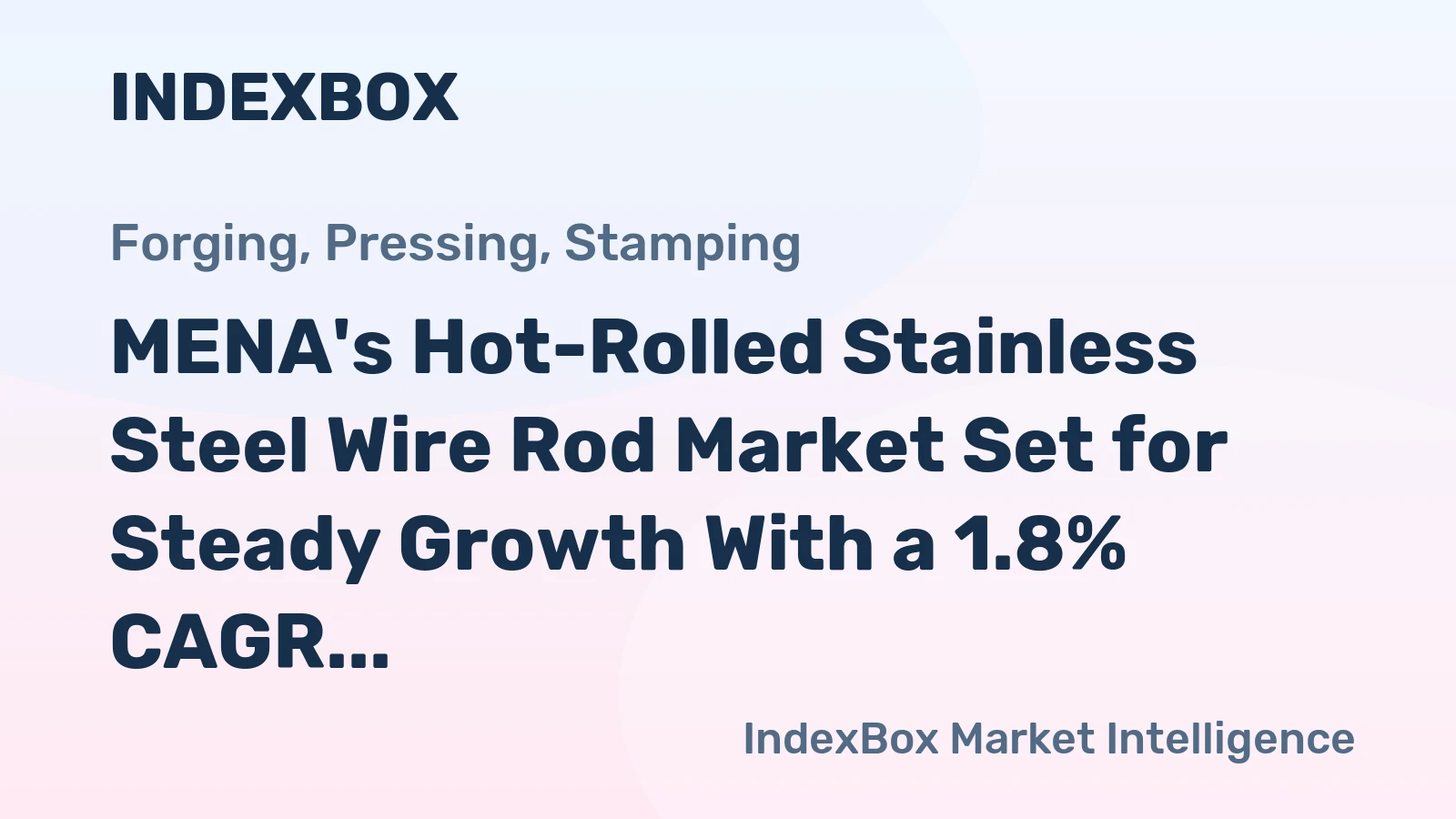 MENA's Hot-Rolled Stainless Steel Wire Rod Market Set for Steady Growth With a 1.8% CAGR in Value