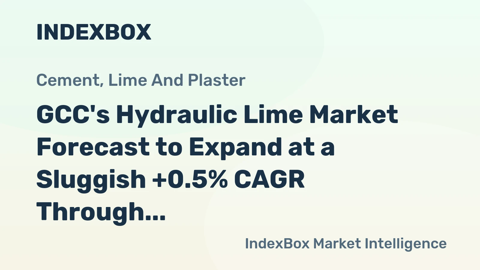 GCC's Hydraulic Lime Market Forecast to Expand at a Sluggish +0.5% CAGR Through 2035