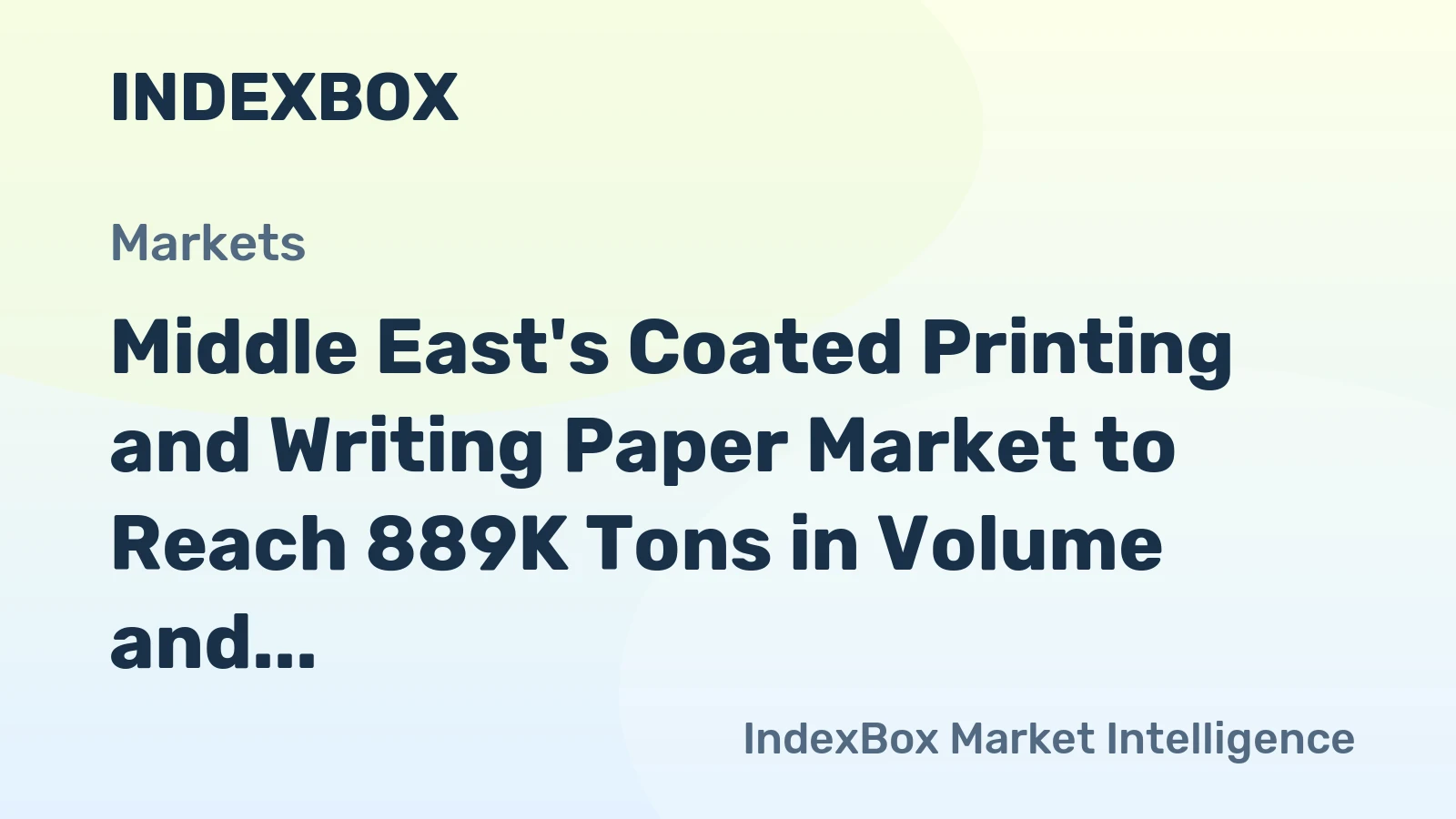 Middle East's Coated Printing and Writing Paper Market to Reach 889K Tons in Volume and $977M in Value by 2035