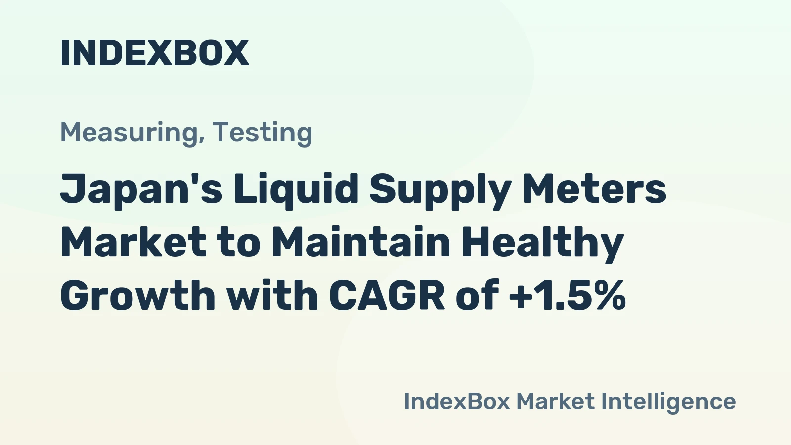 Japan's Liquid Supply Meters Market to Maintain Healthy Growth with CAGR of +1.5%