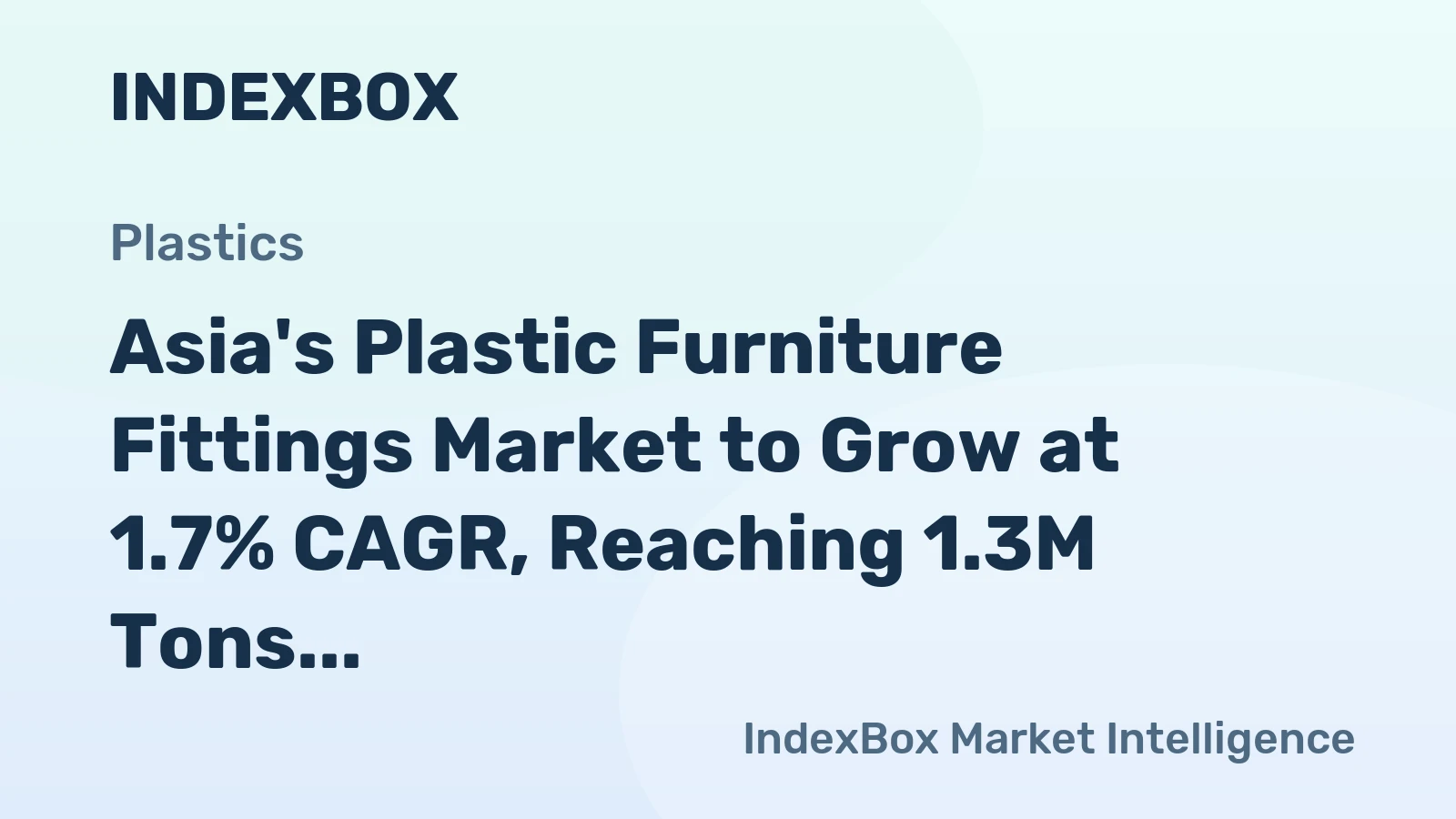 Asia's Plastic Furniture Fittings Market to Grow at 1.7% CAGR, Reaching 1.3M Tons by 2035