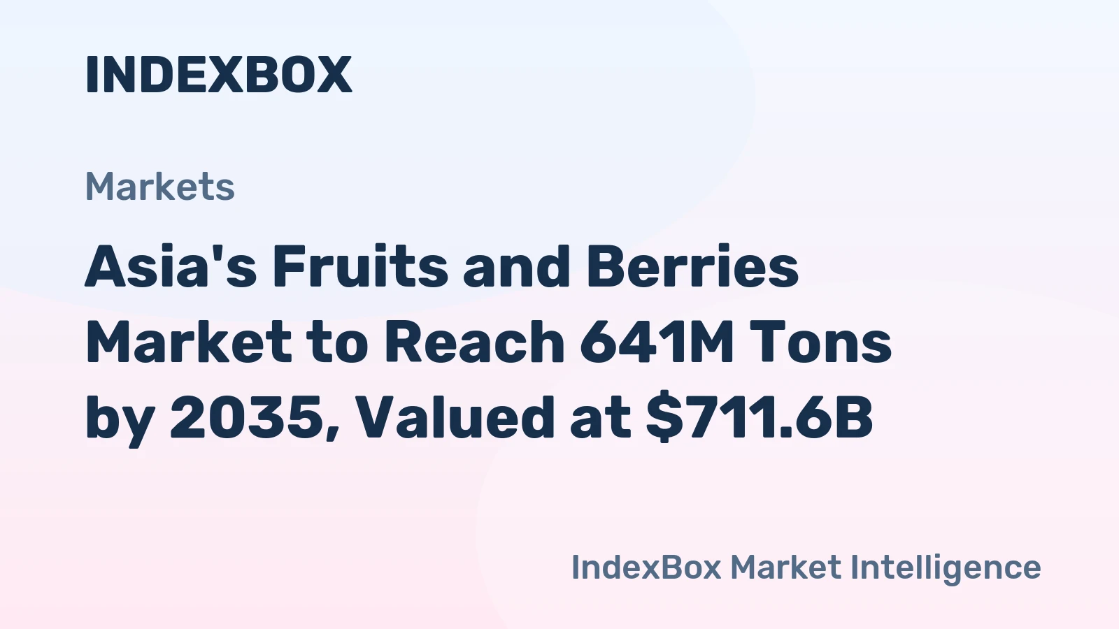 Asia's Fruits and Berries Market to Reach 641M Tons by 2035, Valued at $711.6B