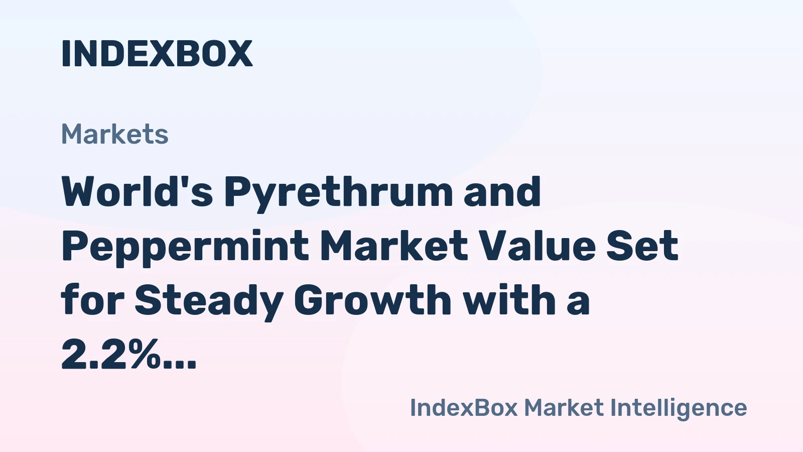 World's Pyrethrum and Peppermint Market Value Set for Steady Growth with a 2.2% CAGR Through 2035