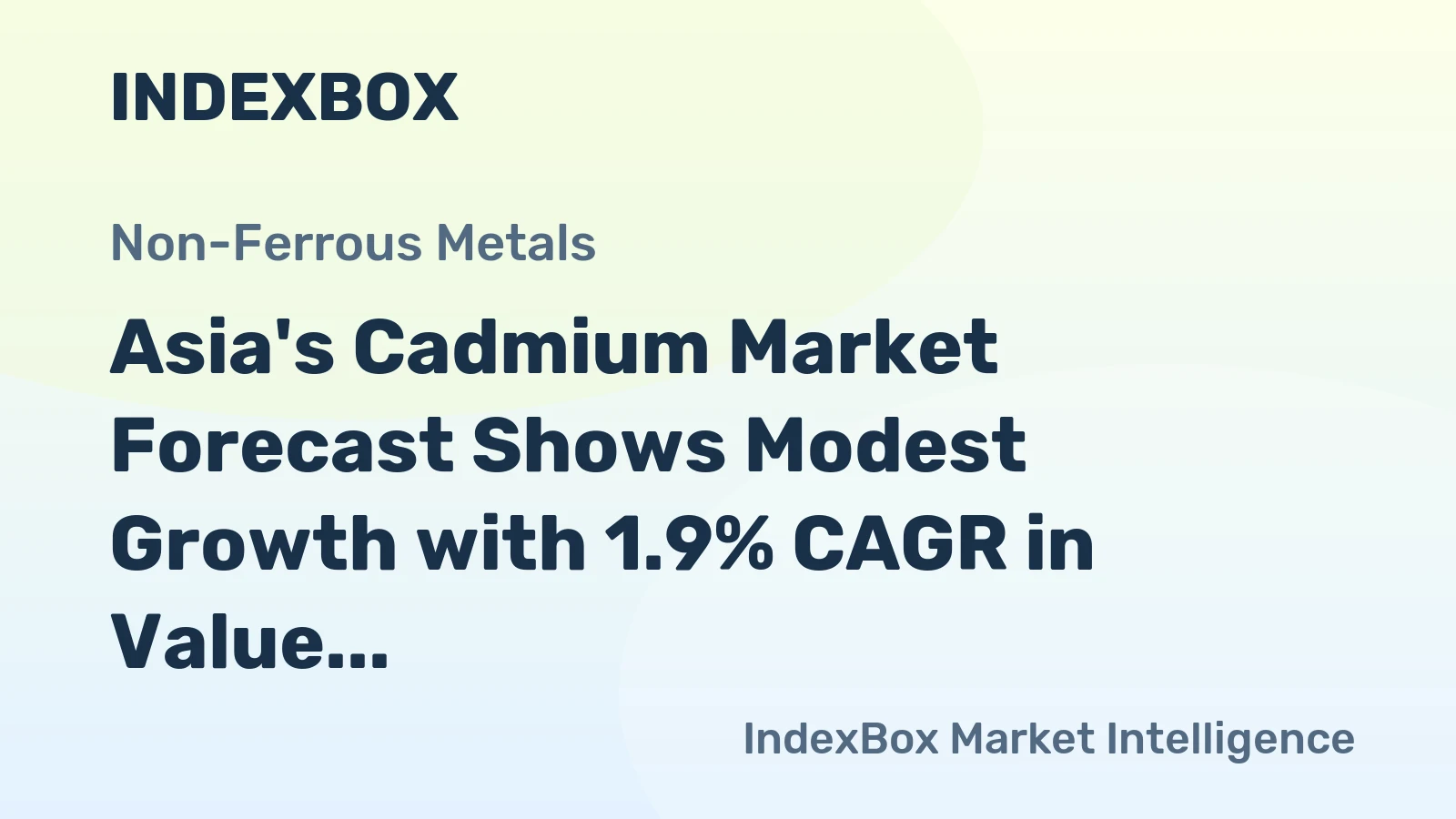 Asia's Cadmium Market Forecast Shows Modest Growth with 1.9% CAGR in Value Through 2035